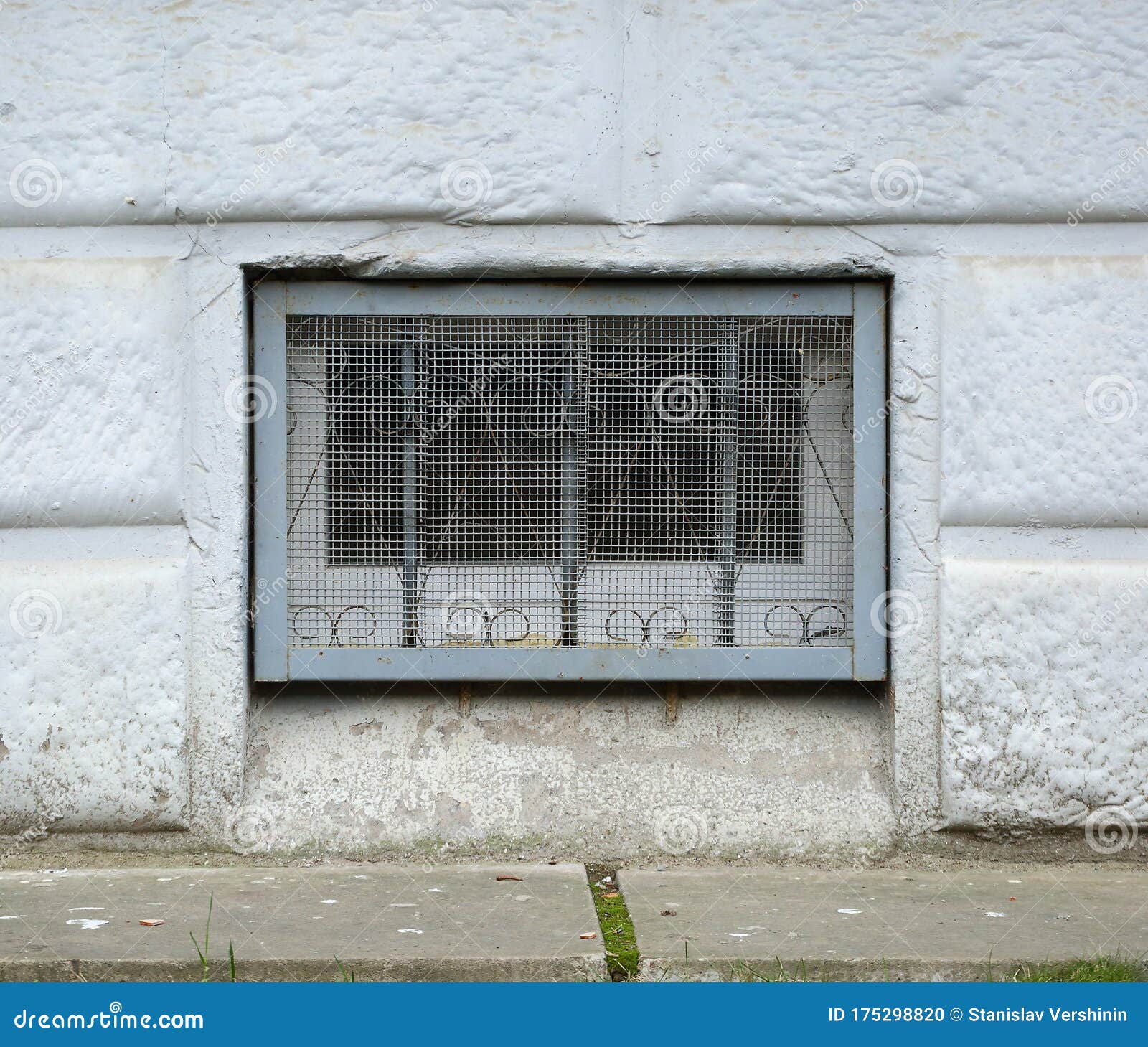 Basement Window with a Metal Barrier Stock Photo - Image of metal ...