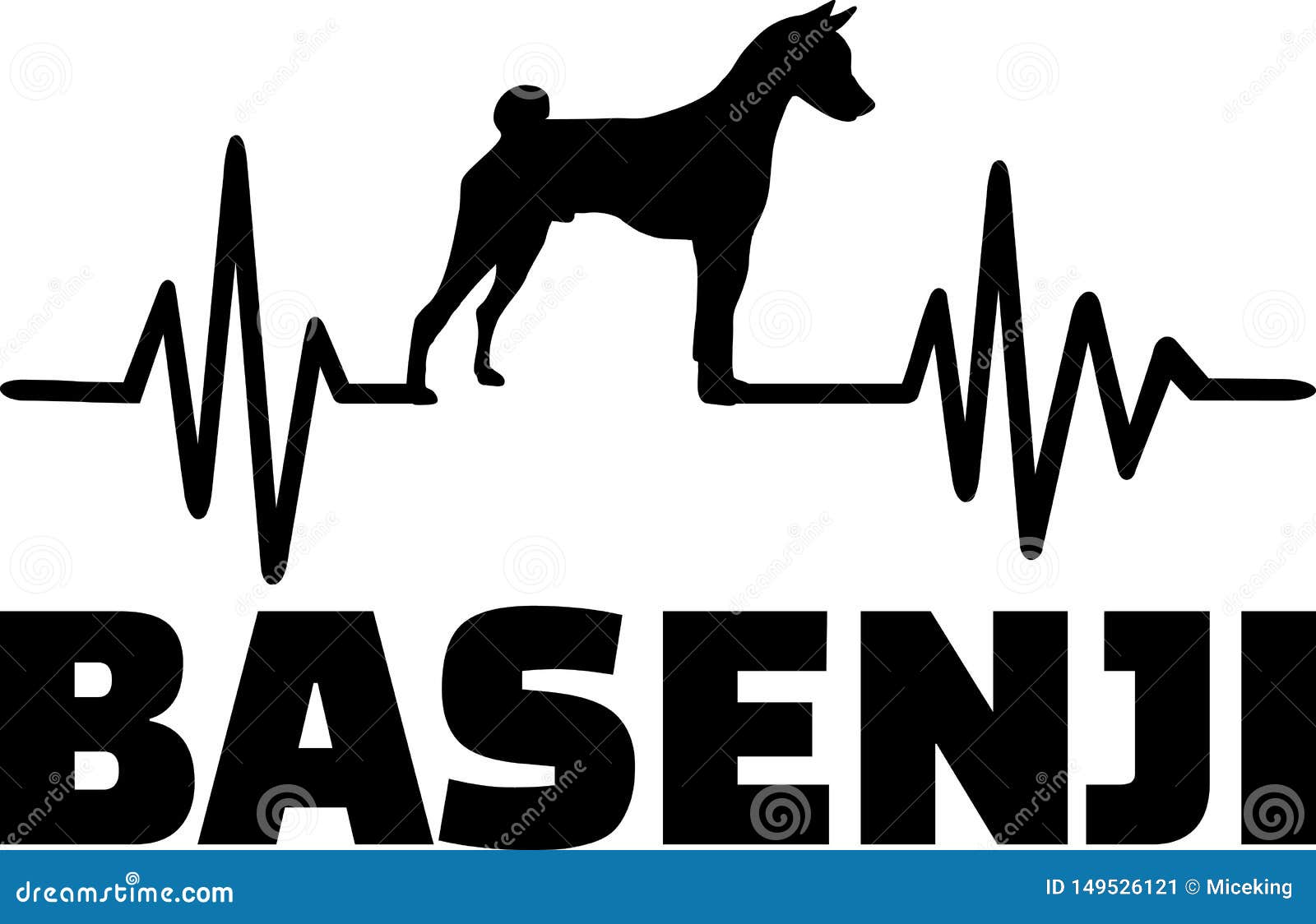 Basenji Frequency Silhouette Stock Vector - Illustration of heartbeat ...
