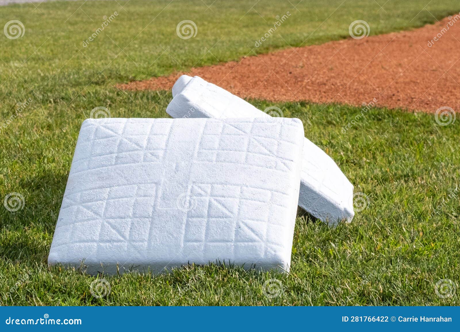 Bases of Baseball on the Grass Stock Photo - Image of object, daytime ...