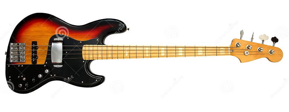 Basgitaar stock afbeelding. Image of vier, geïsoleerd - 14678211