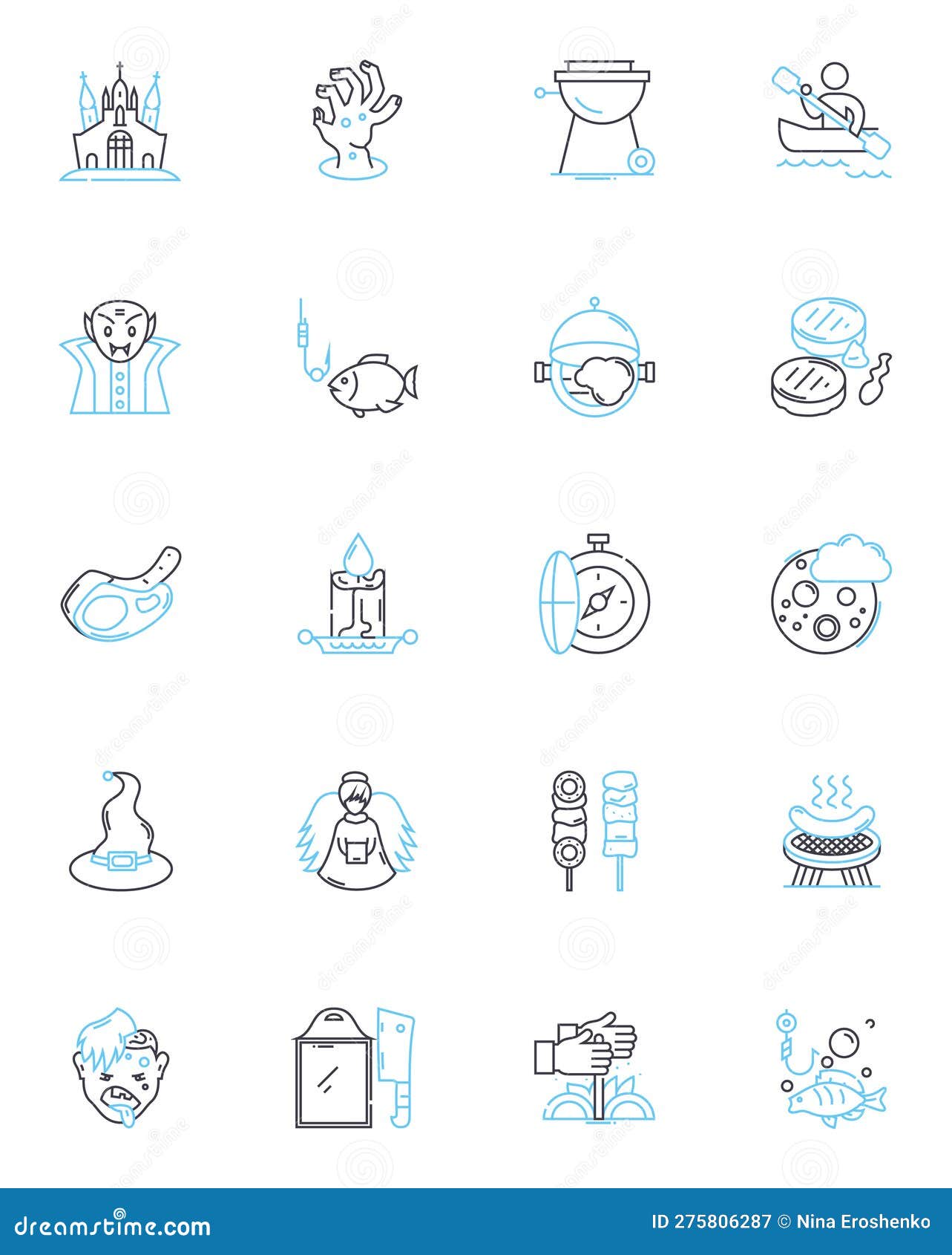 Bash Linear Icons Set Scripting Shell Terminal Command Linux Ubuntu Centos Line Vector