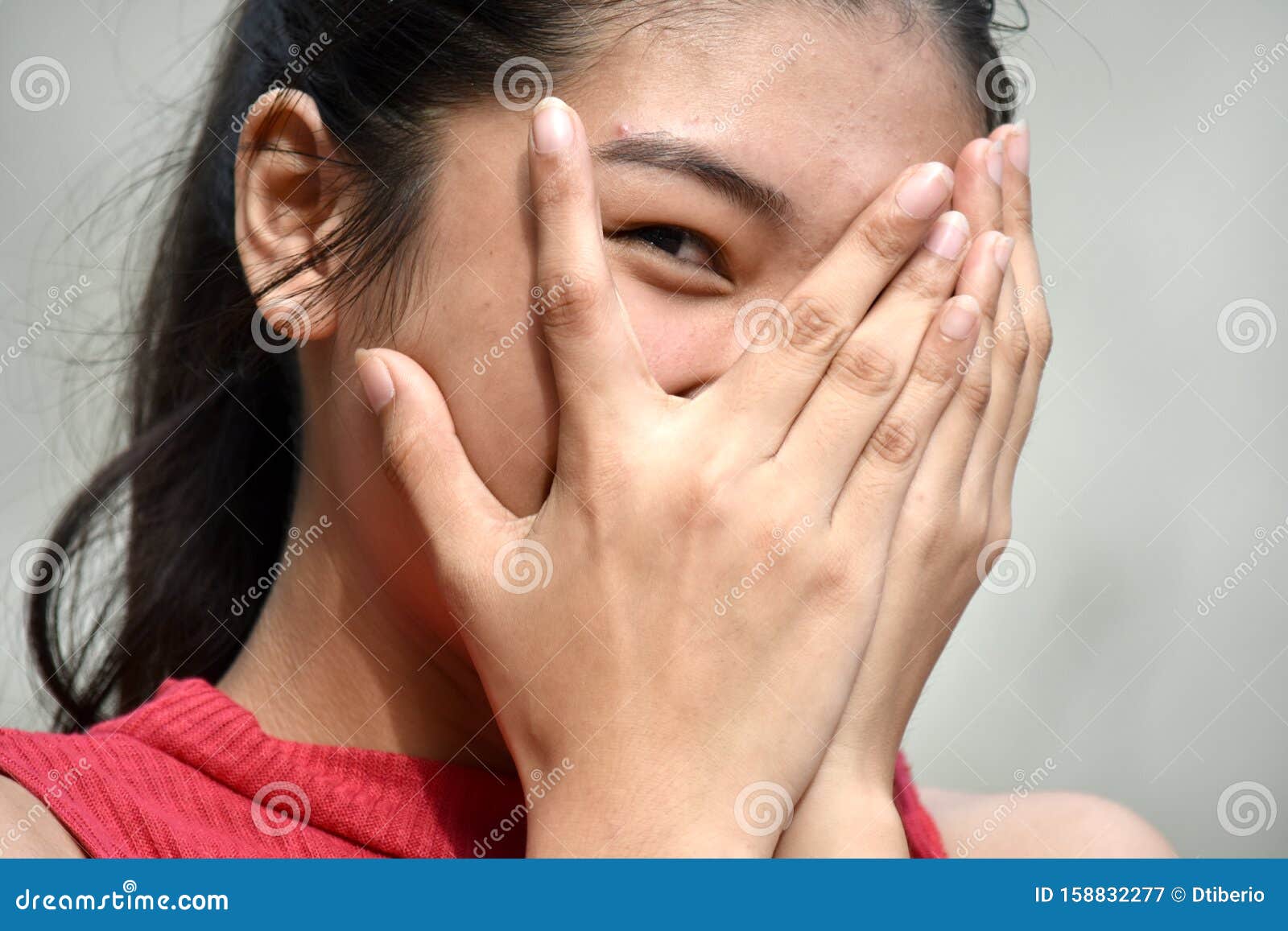 An a Bashful Asian Person stock image. Image of bashful - 158832277
