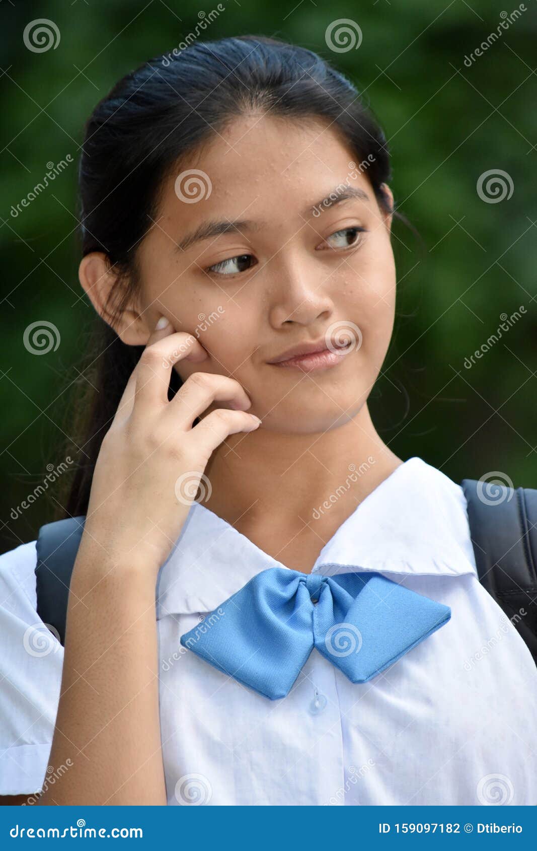 An a Bashful Diverse Person Stock Photo - Image of bashful, teen: 159097182