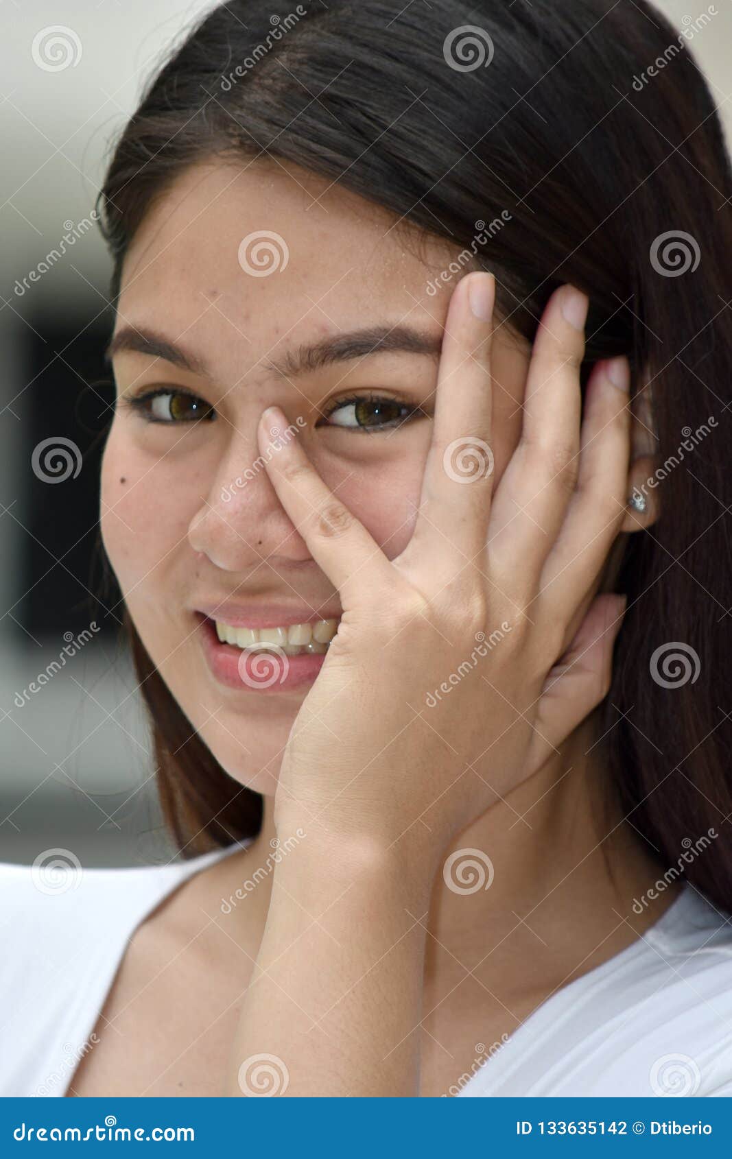 Bashful Female Woman stock photo. Image of shyness, timid - 133635142
