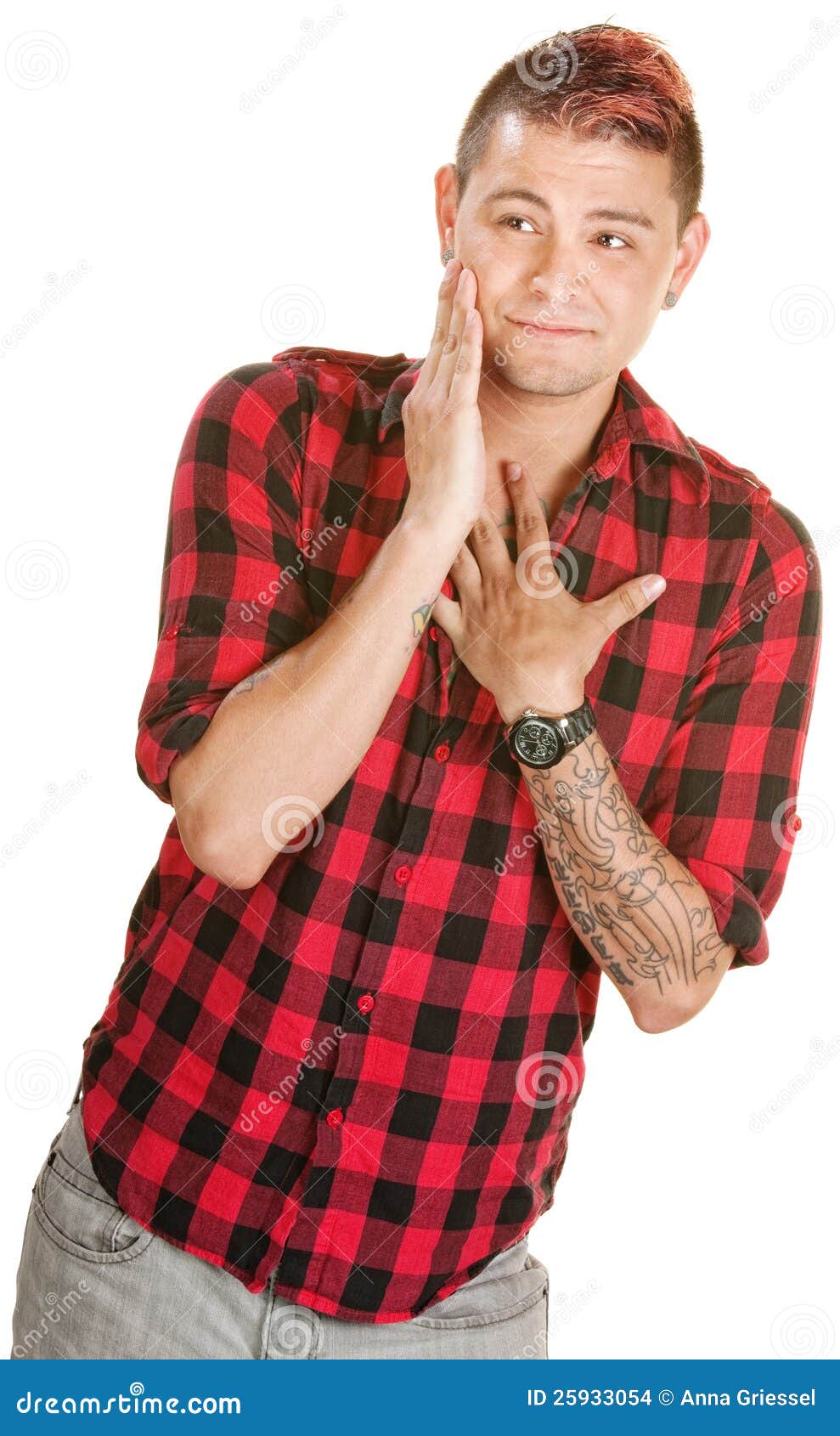 Bashful Man in Love stock photo. Image of hair, cute - 25933054