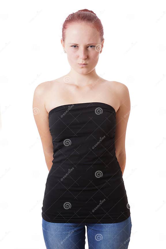 Bashful young woman stock photo. Image of lifestyle, doubtful - 44070982