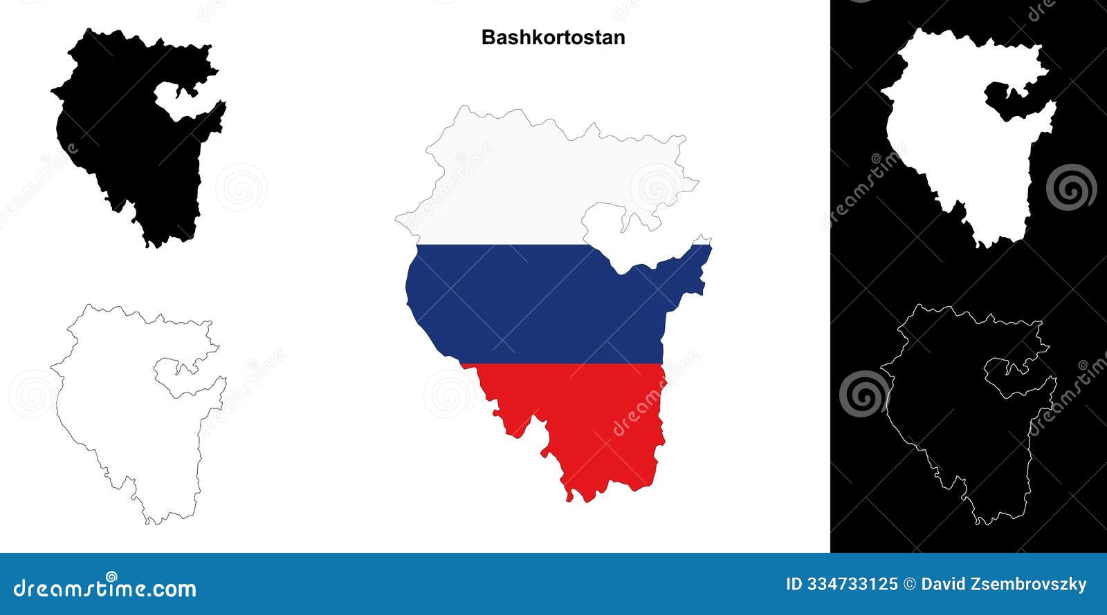 Outline Map Of Bashkortostan With Flag Cartoon Vector | CartoonDealer ...