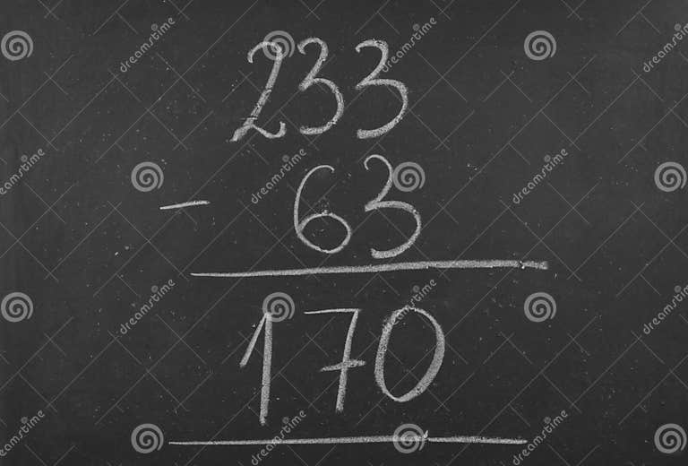 Basic Addition Sum on a School Board. Stock Image - Image of brand ...