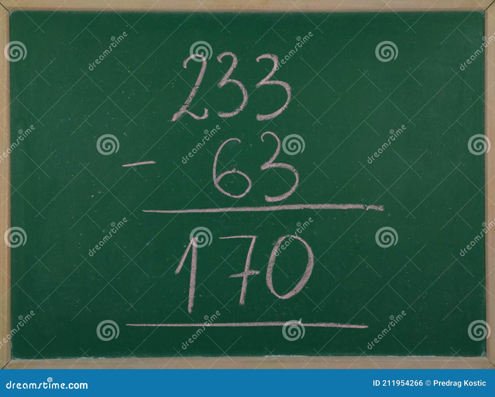 Basic Addition Sum on a School Board. Stock Photo - Image of chalkboard ...