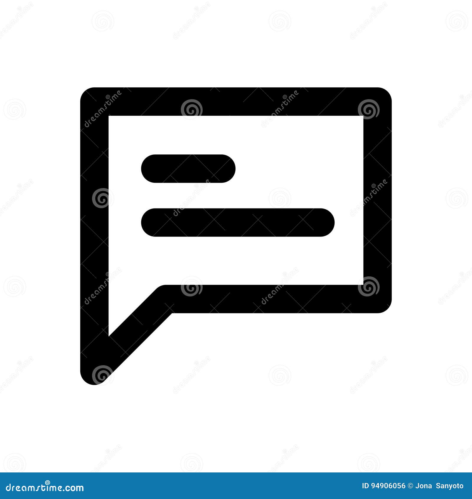 Basic app chat bubble icon stock vector. Illustration of message - 94906056
