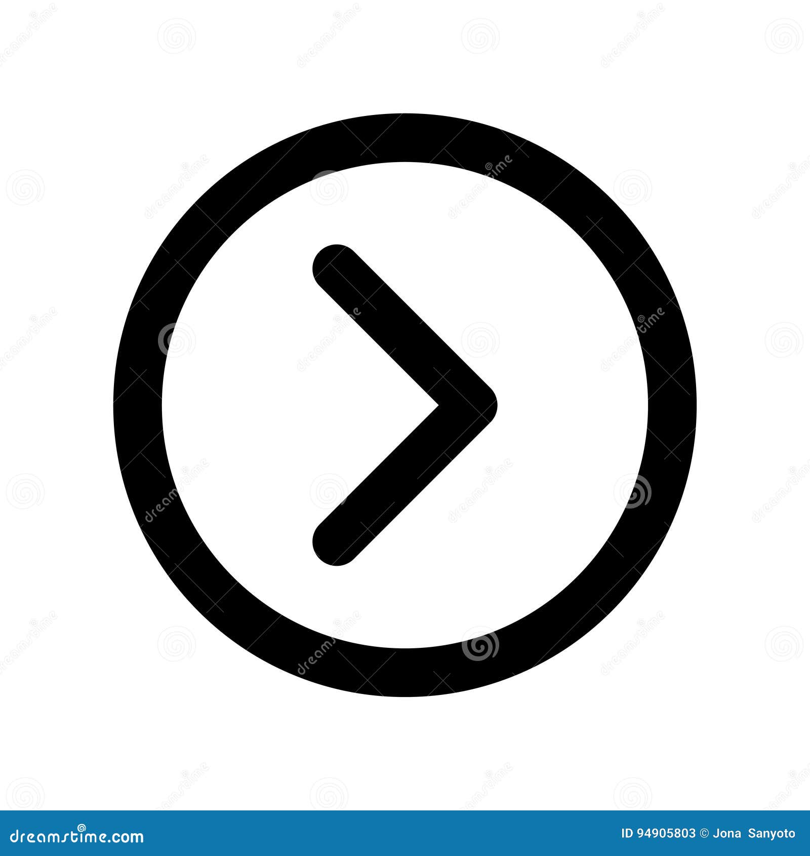 Basic App Right Arrow Circled Icon Stock Vector - Illustration of ...