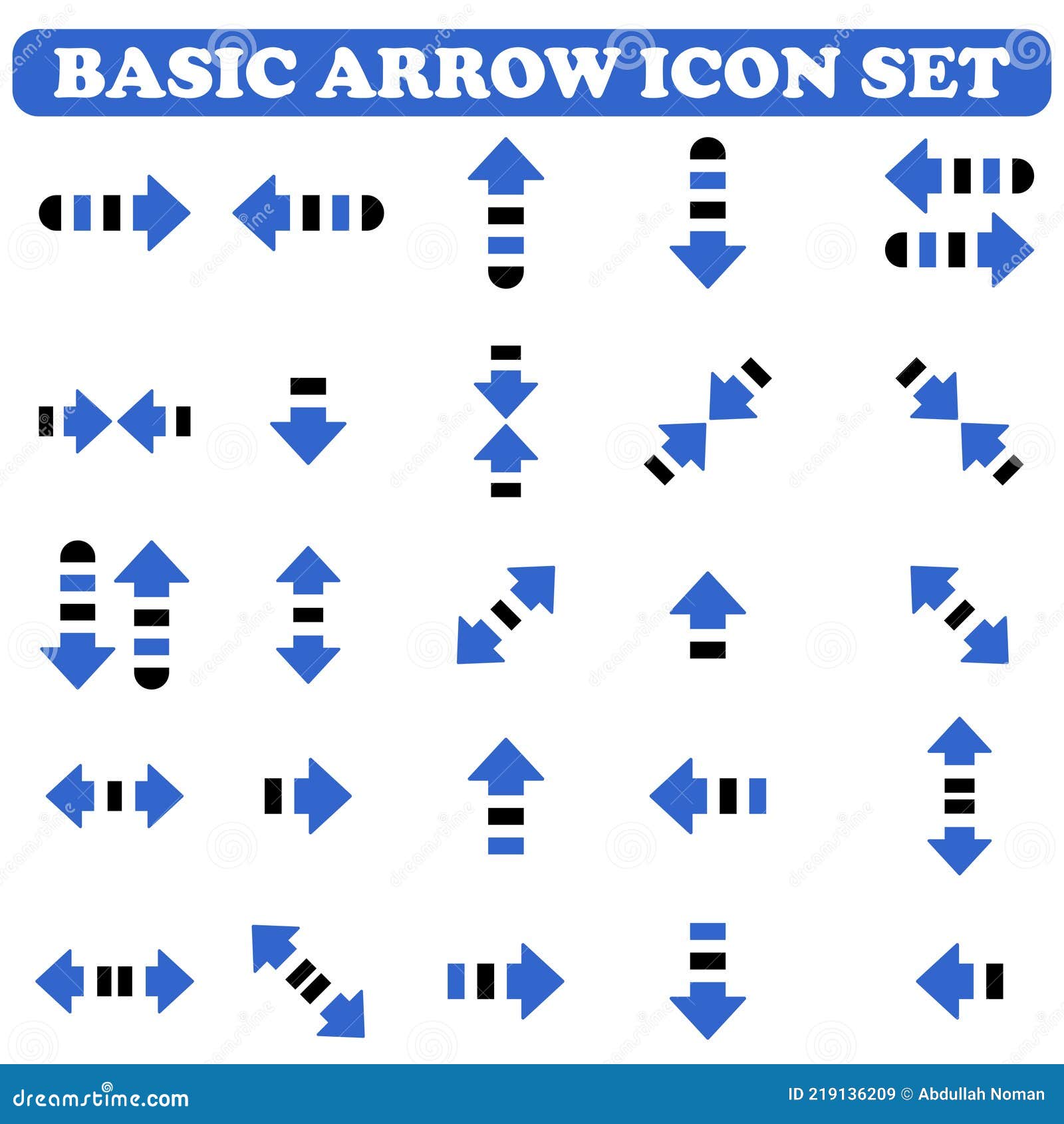 Basic arrow icon set stock vector. Illustration of move - 219136209