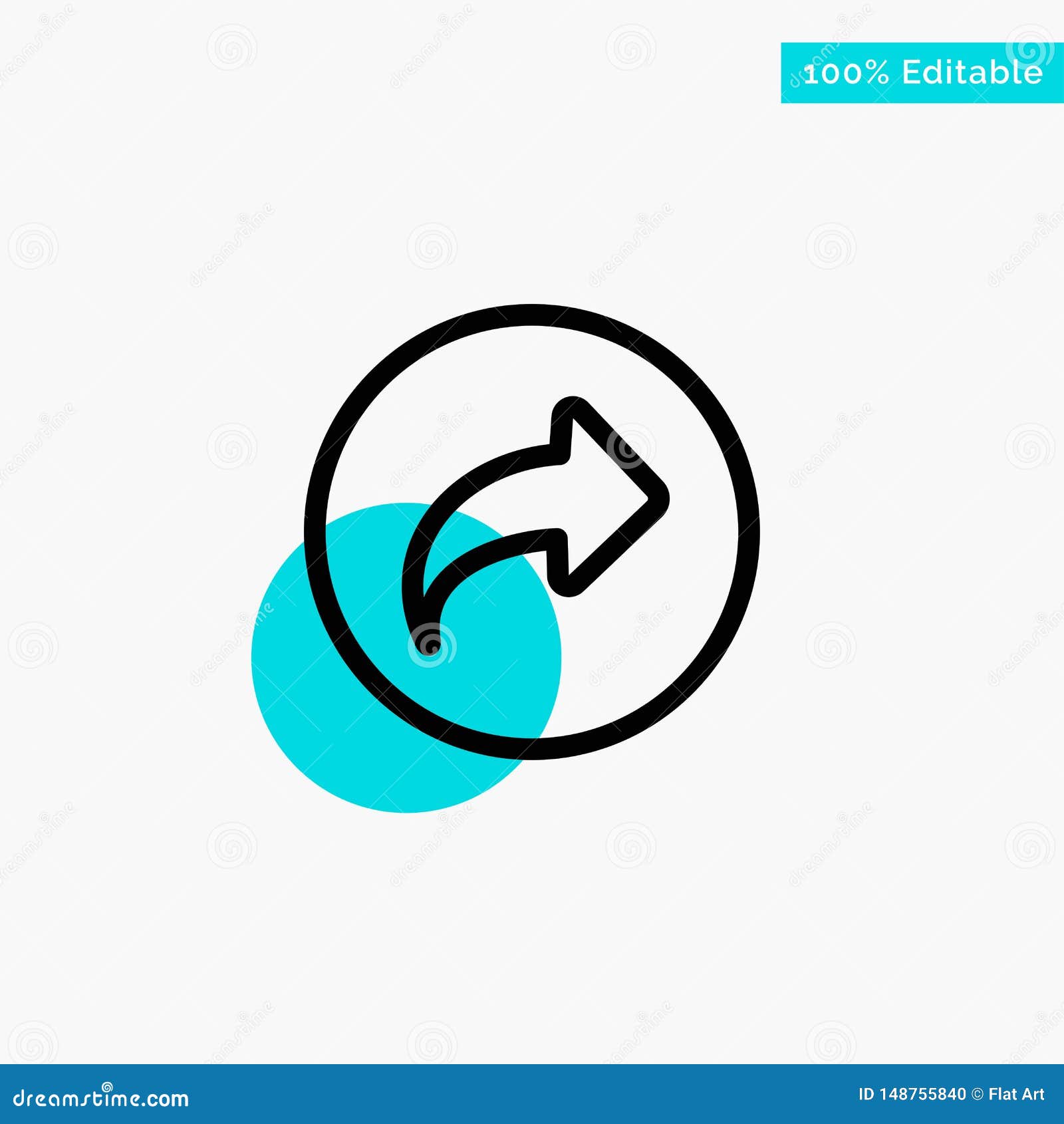 Basic, Arrow, Right, Ui Turquoise Highlight Circle Point Vector Icon ...