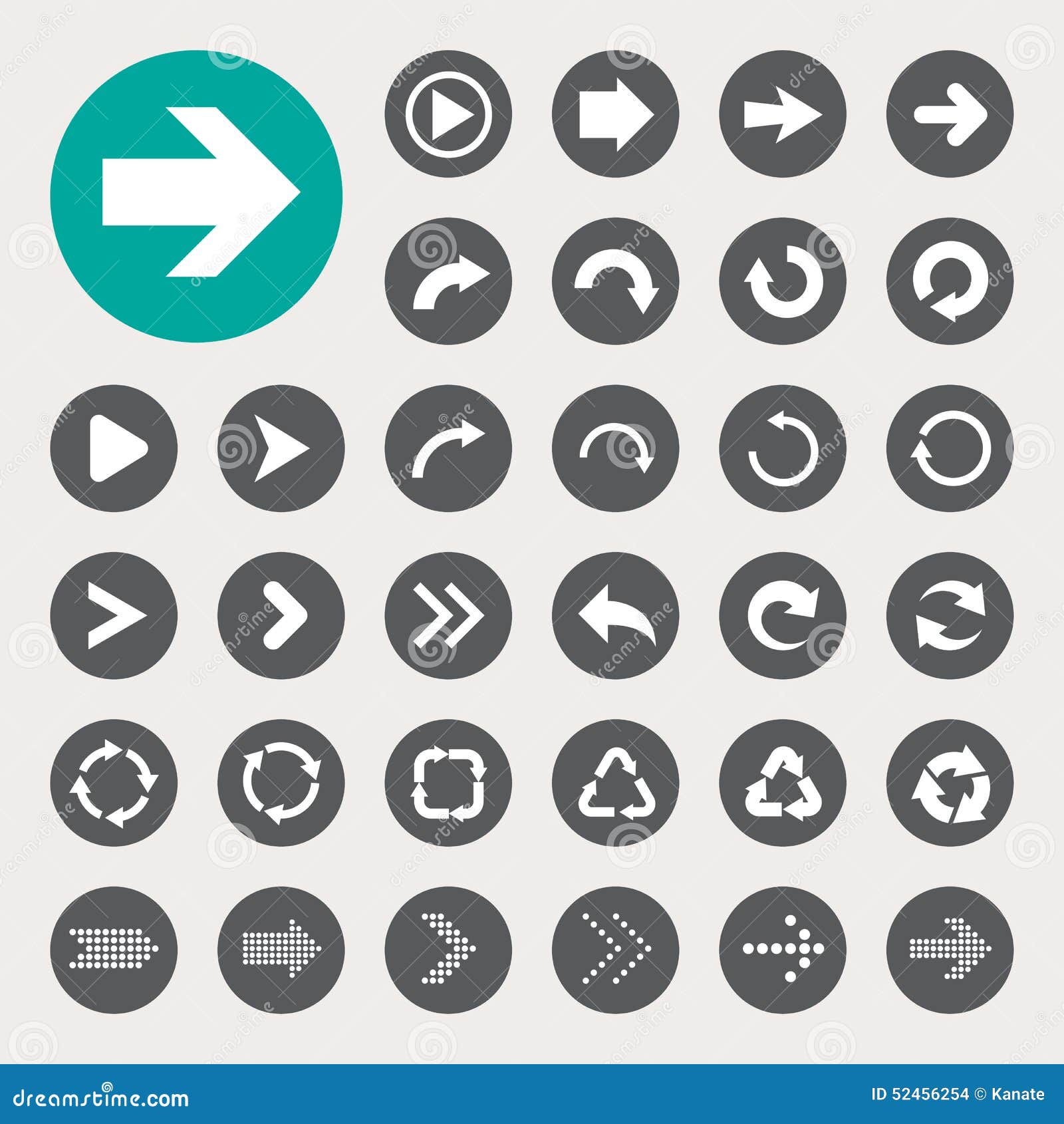 Basic arrow sign icons set stock vector. Illustration of black - 52456254