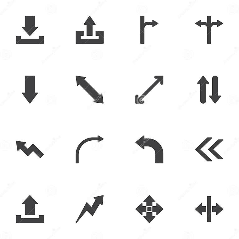 Basic Arrows Vector Icons Set Stock Vector - Illustration of arrows ...