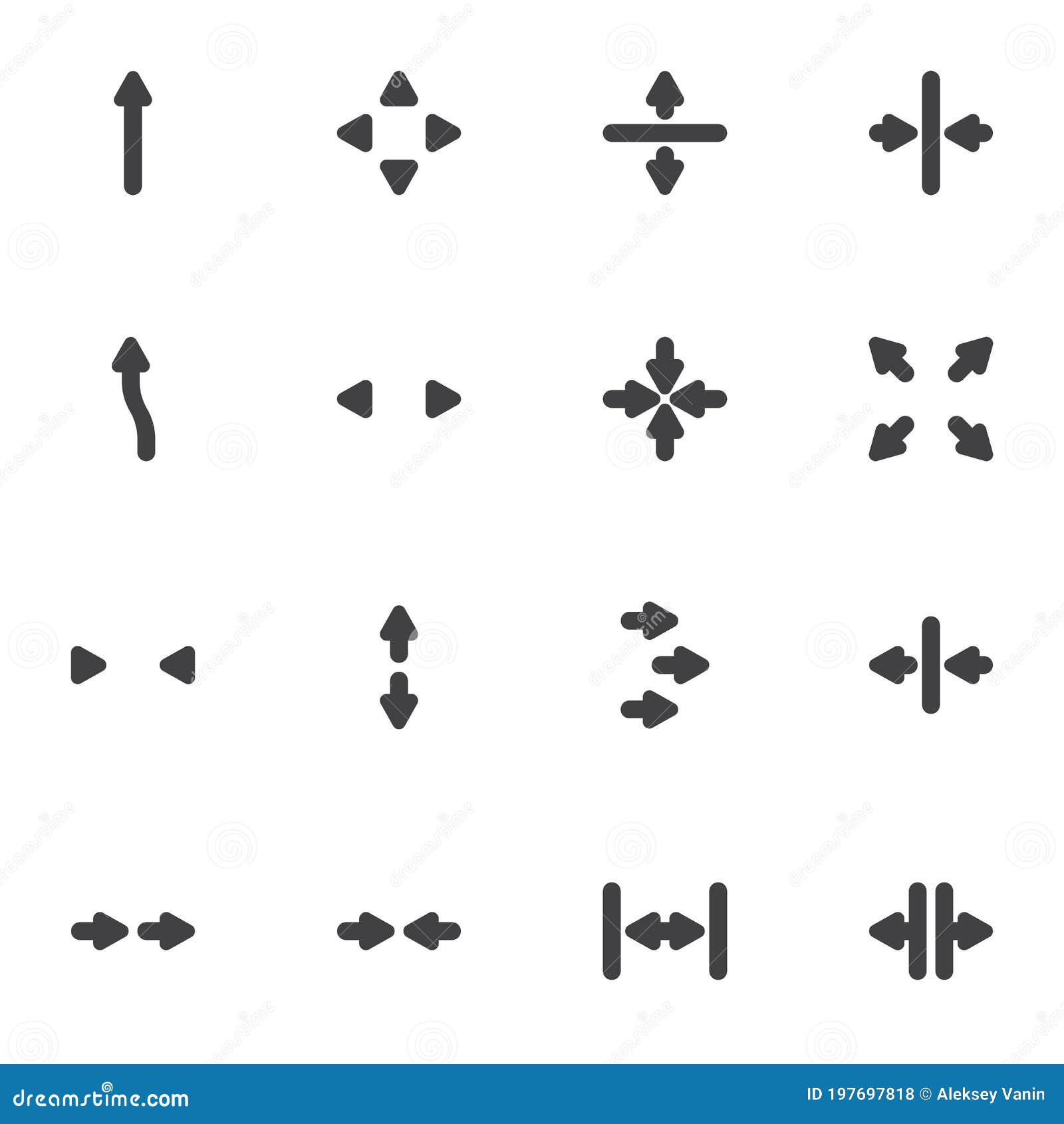 Basic Arrows Vector Icons Set Stock Vector - Illustration of pointer ...
