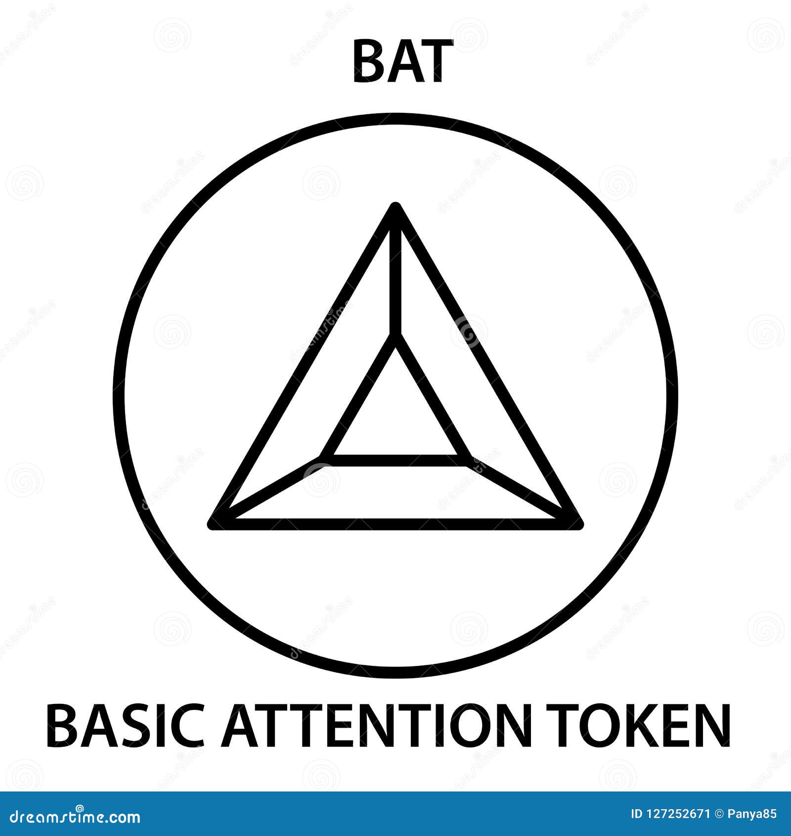 Basic Attention Token Coin Cryptocurrency Blockchain Icon. Virtual ...