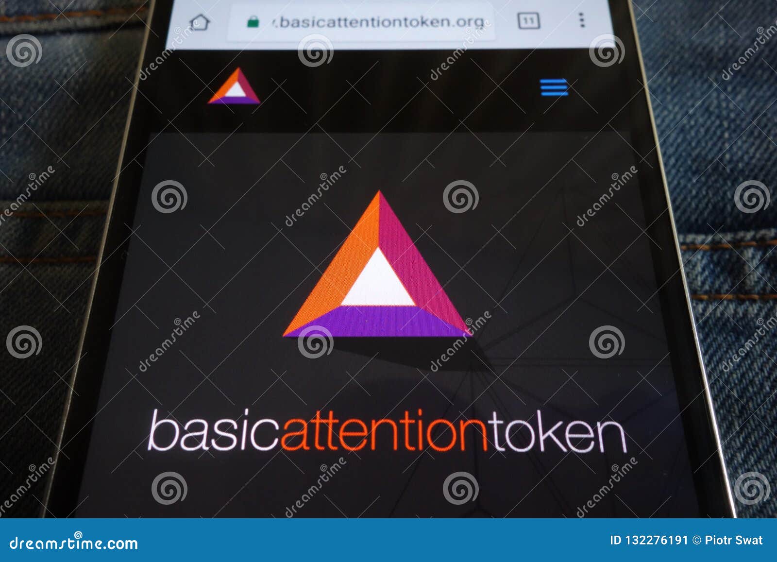 Basic Attention Token Cryptocurrency Website Displayed on Smartphone ...