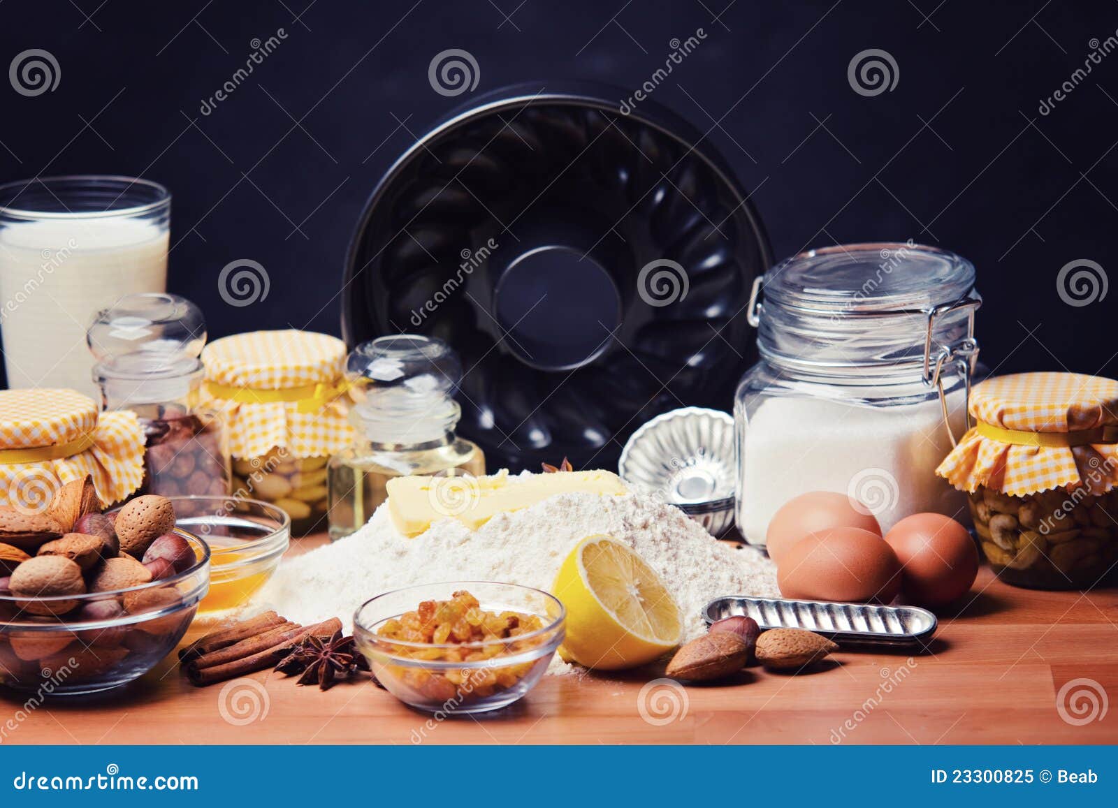 Basic baking ingredients stock image. Image of meal, flour - 23300825