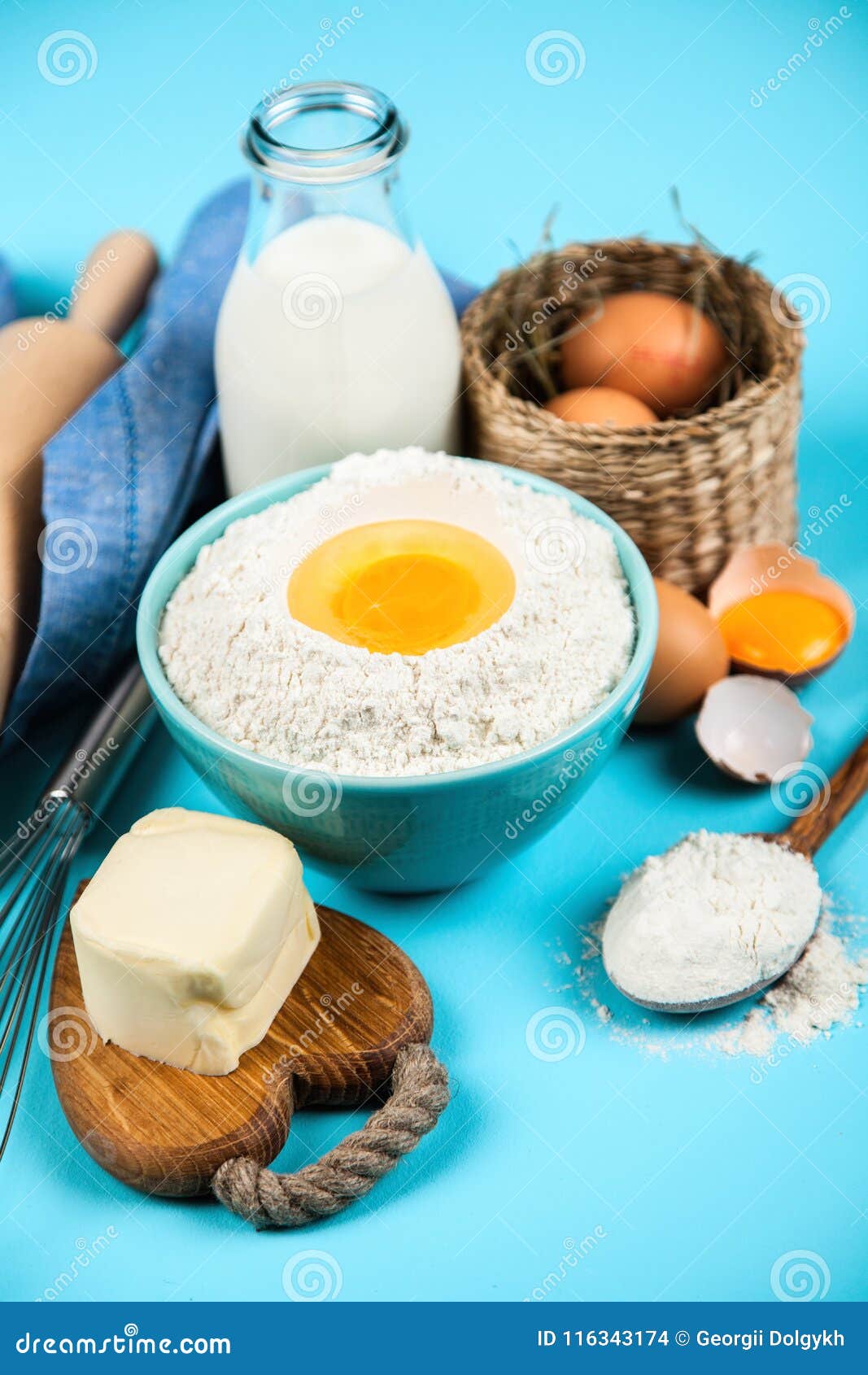 Basic baking ingredients stock photo. Image of culinary - 116343174