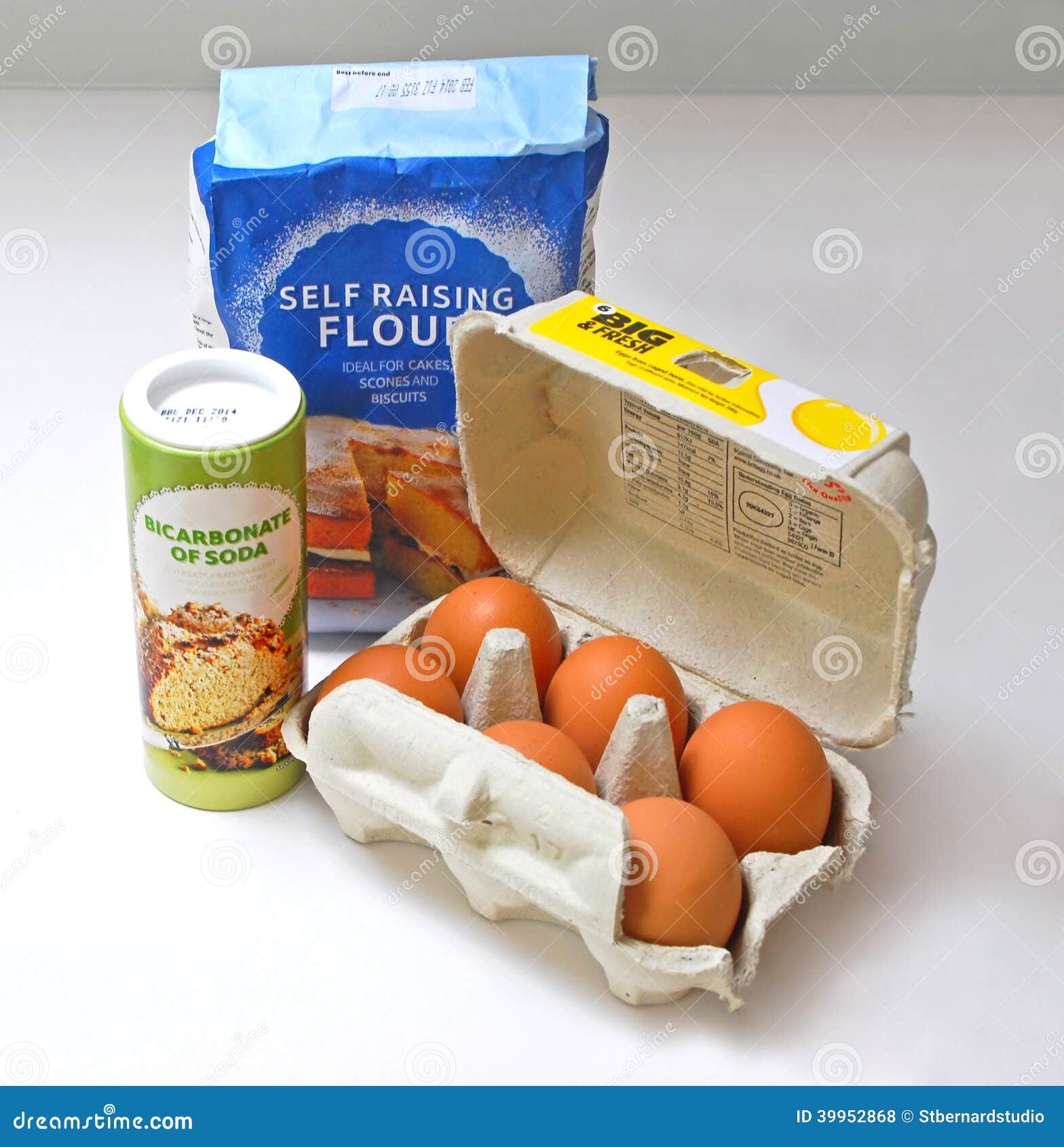 Basic Baking Ingredients editorial stock photo. Image of leavening ...