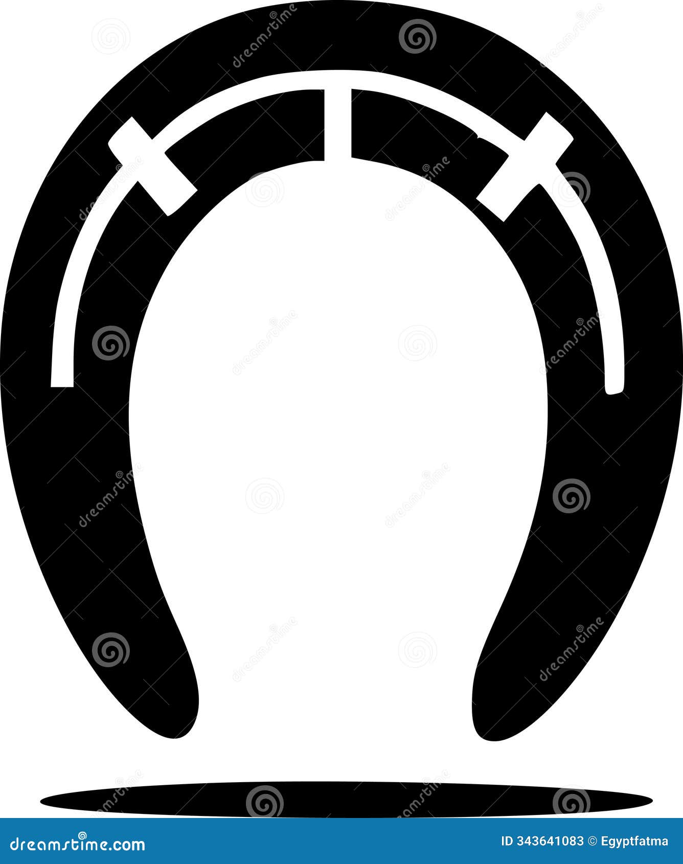 Horseshoe - Black and White Vector Illustration Stock Vector ...