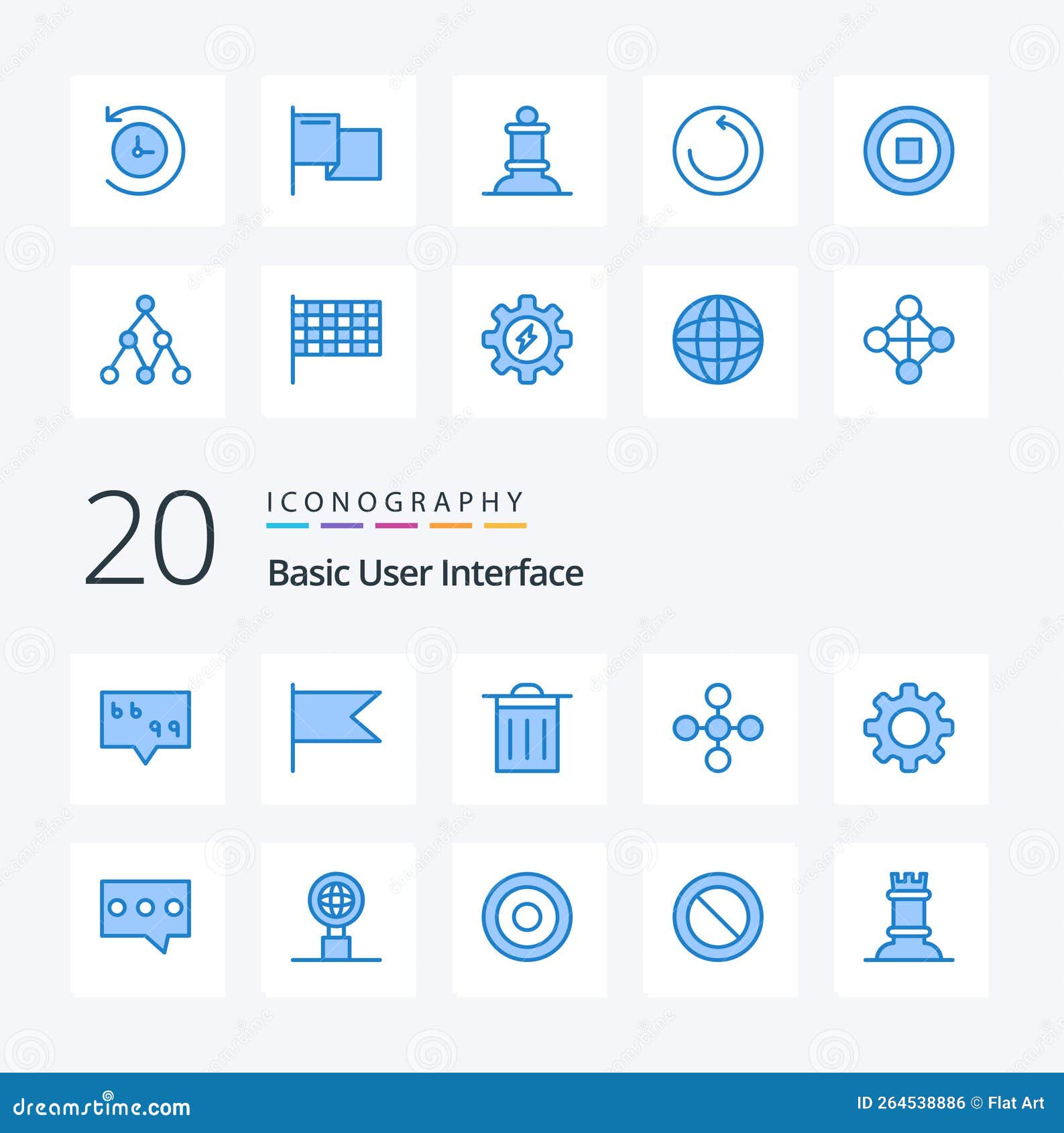 20 Basic Blue Color Icon Pack Like Cog Share Mark Network Central Stock ...
