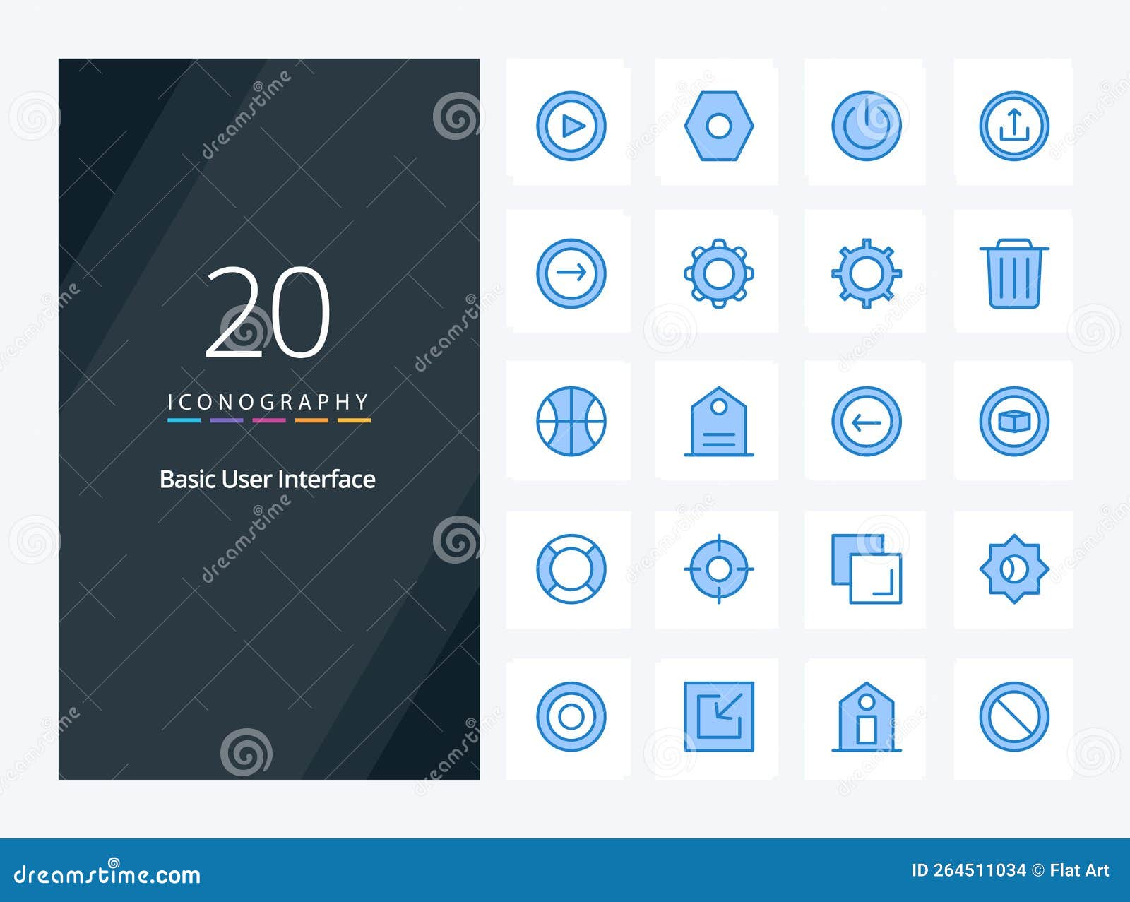 20 Basic Blue Color Icon for Presentation Stock Vector - Illustration ...