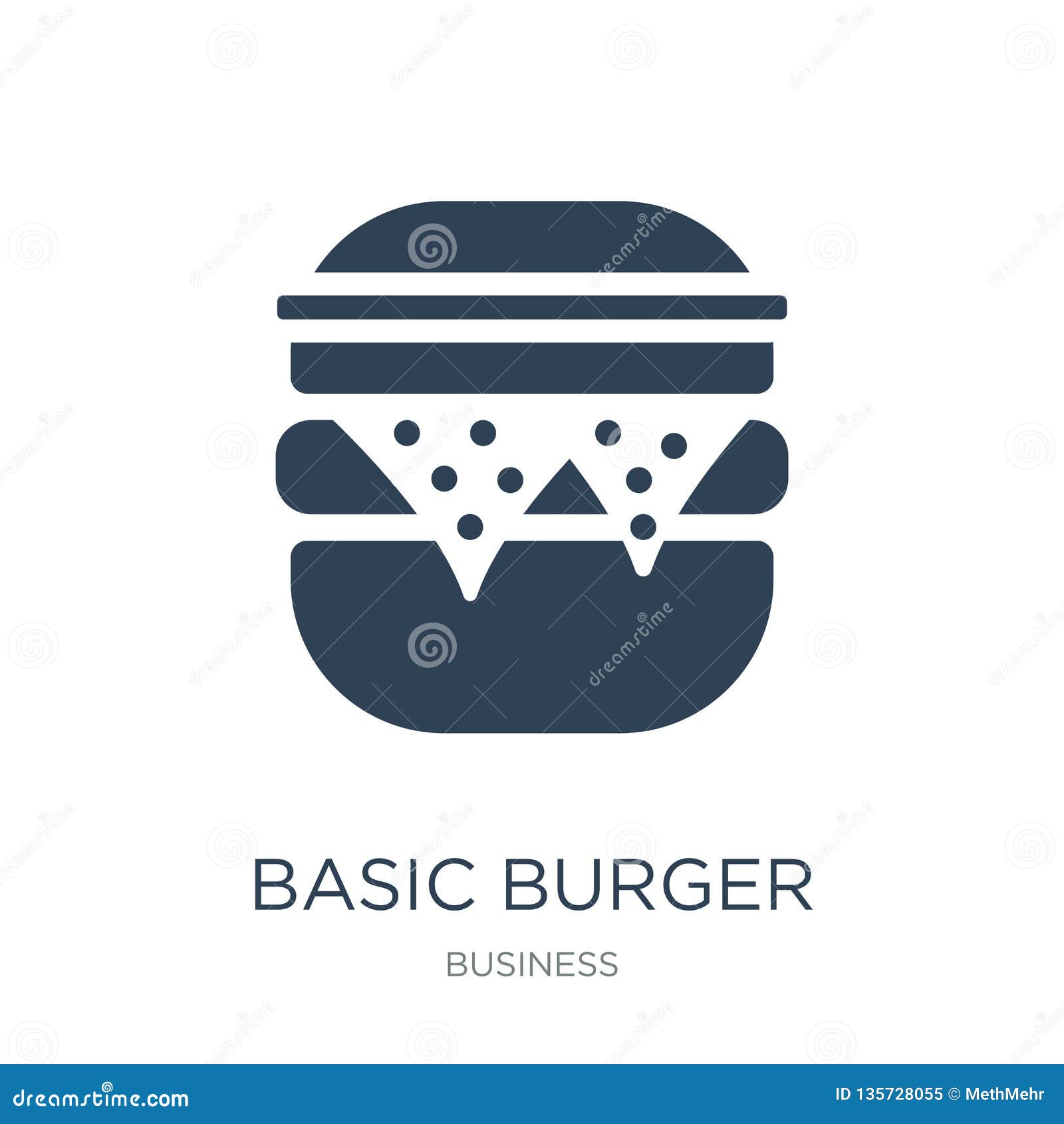 Basic Burger Icon in Trendy Design Style. Basic Burger Icon Isolated on ...