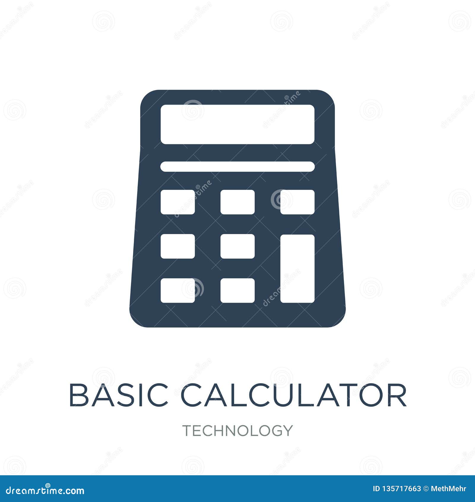 Basic Calculator Icon in Trendy Design Style. Basic Calculator Icon ...