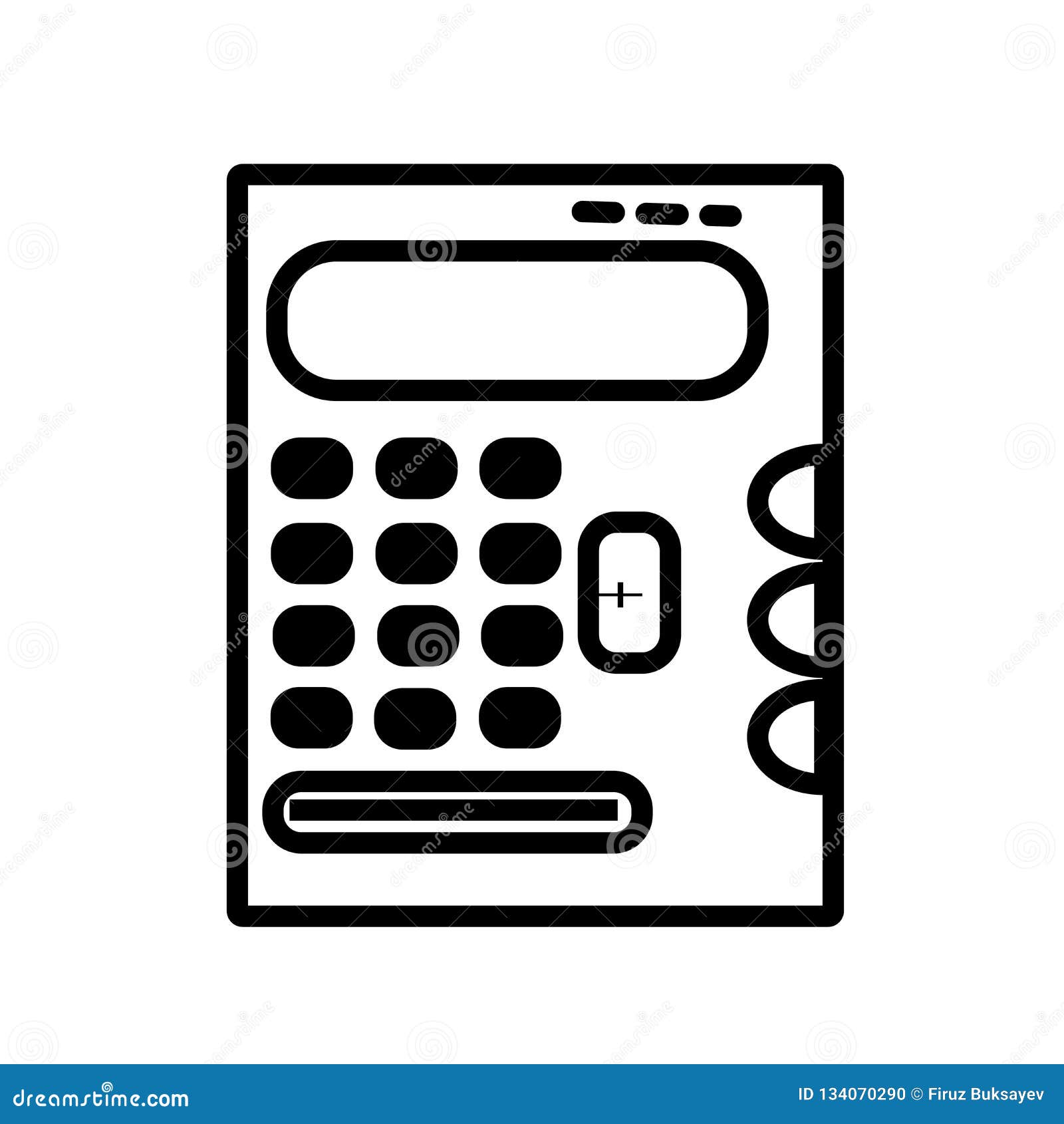 Basic Calculator Icon Vector Sign and Symbol Isolated on White ...
