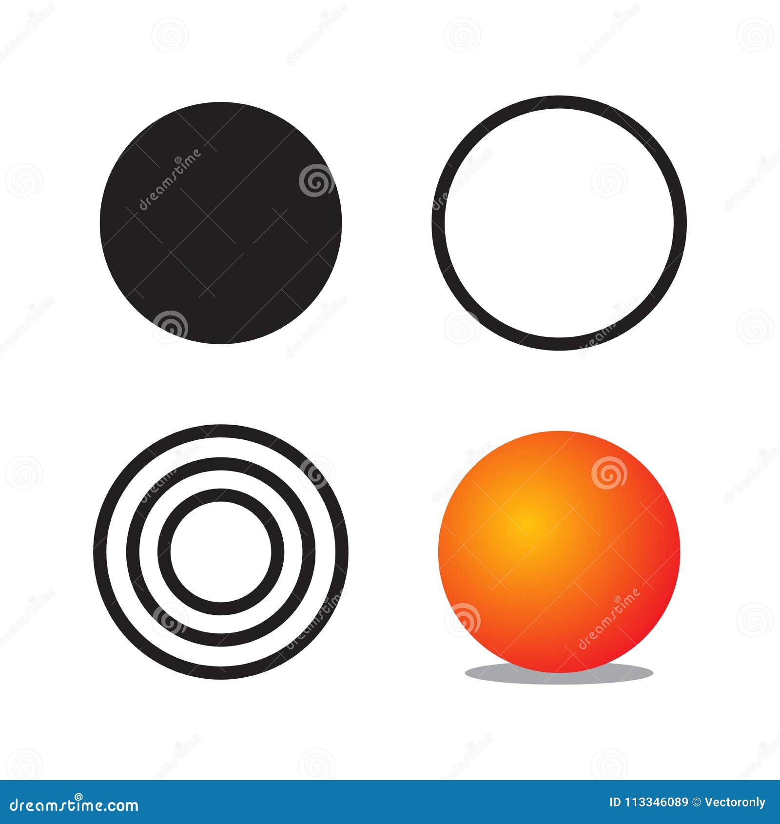 Basic Circle Shapes with Globe Stock Vector - Illustration of shapes ...