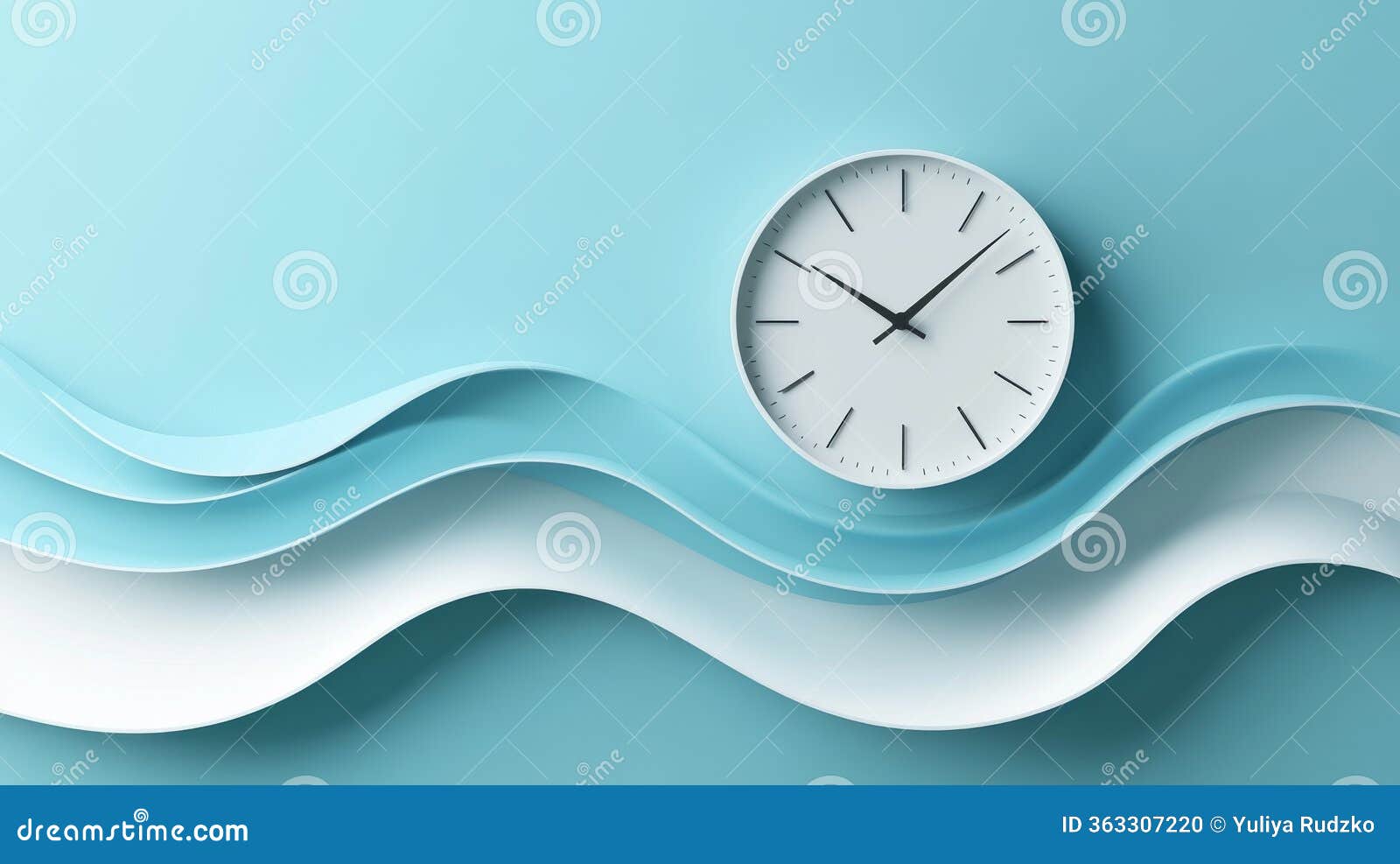 A Basic Clock Drawing with a Serene Background and Smooth Lines Stock ...