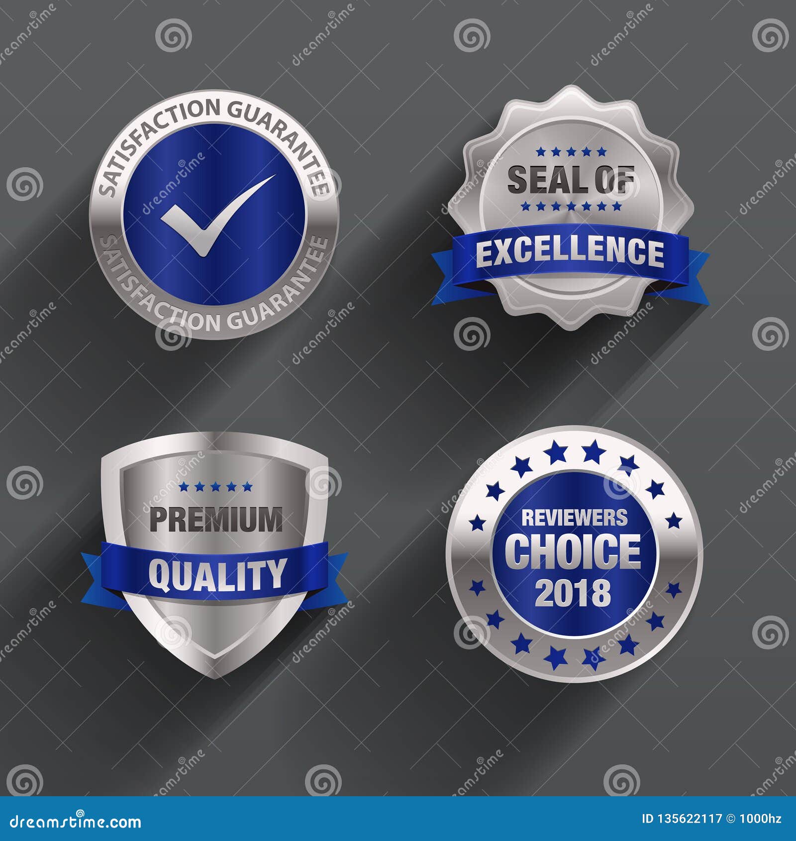 Metallic Badge & Stamp Design Stock Vector - Illustration of guarantee ...
