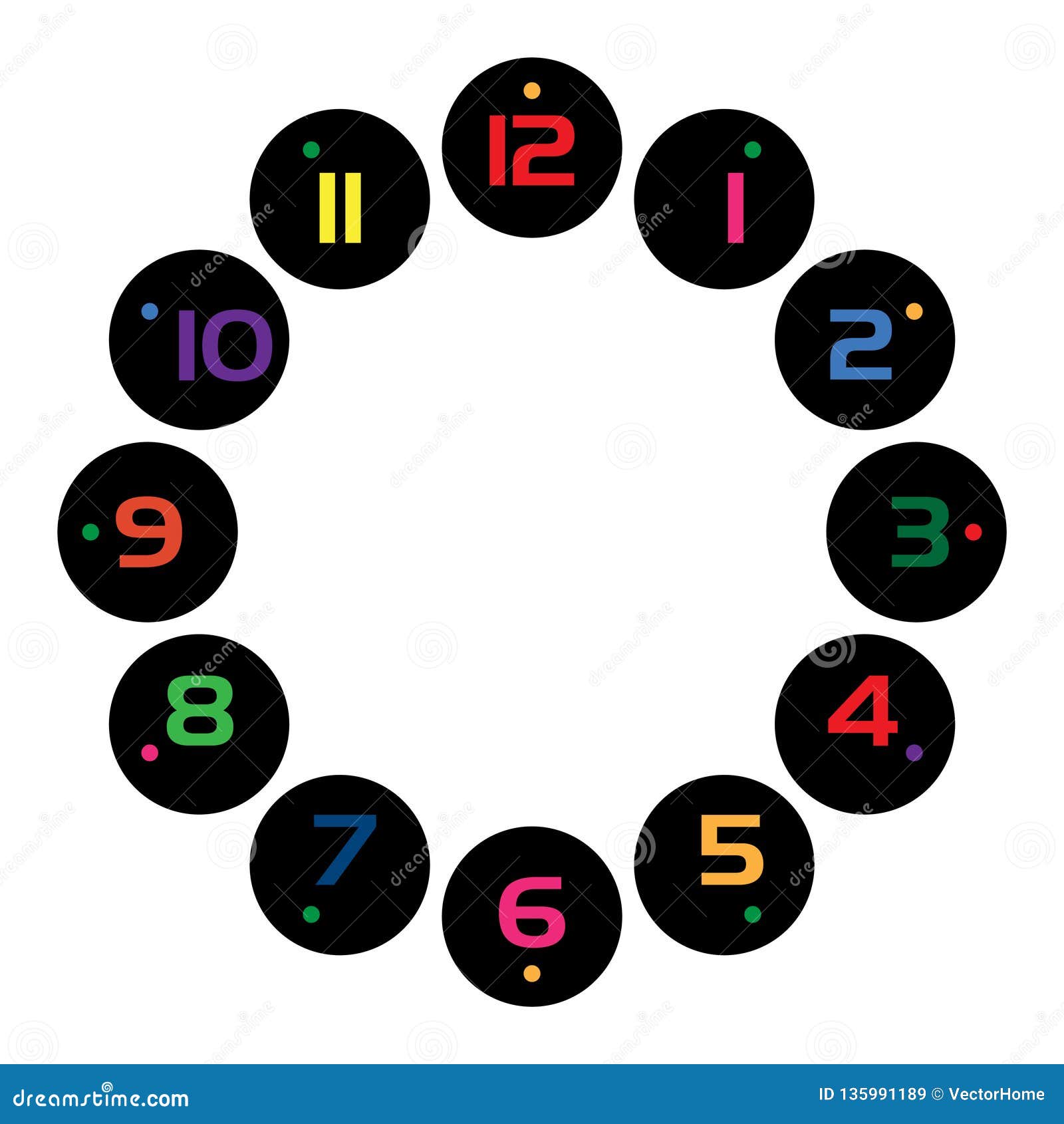 Face Clock , Vector Illustration Stock Vector - Illustration of minute ...