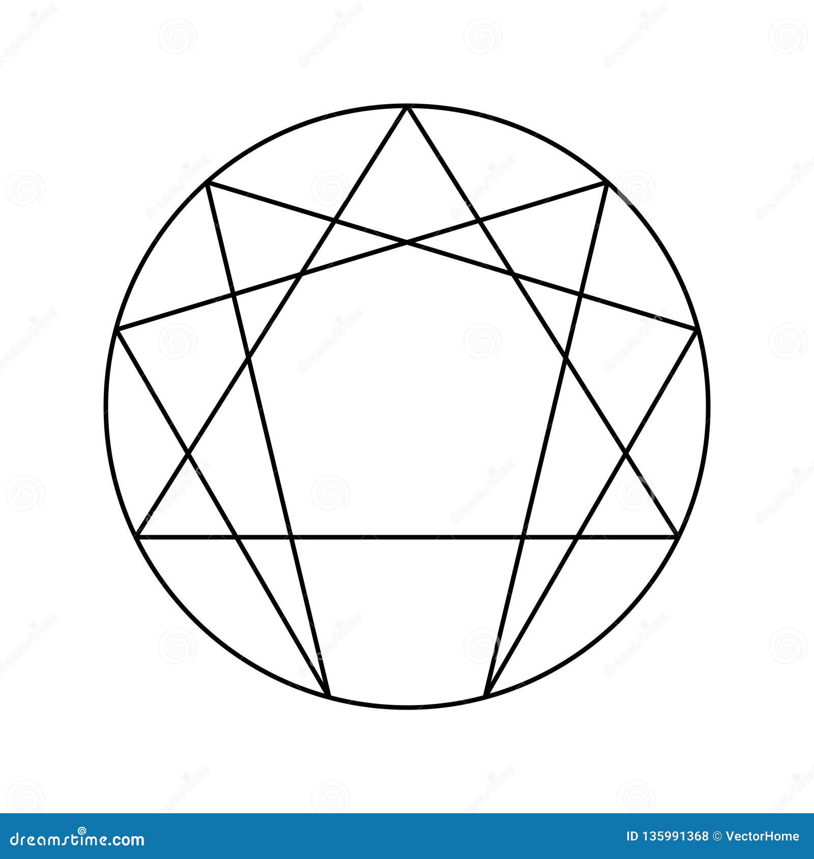 Enneagram Icon, Sacred Geometry, Vector Illustration Isolated On White ...