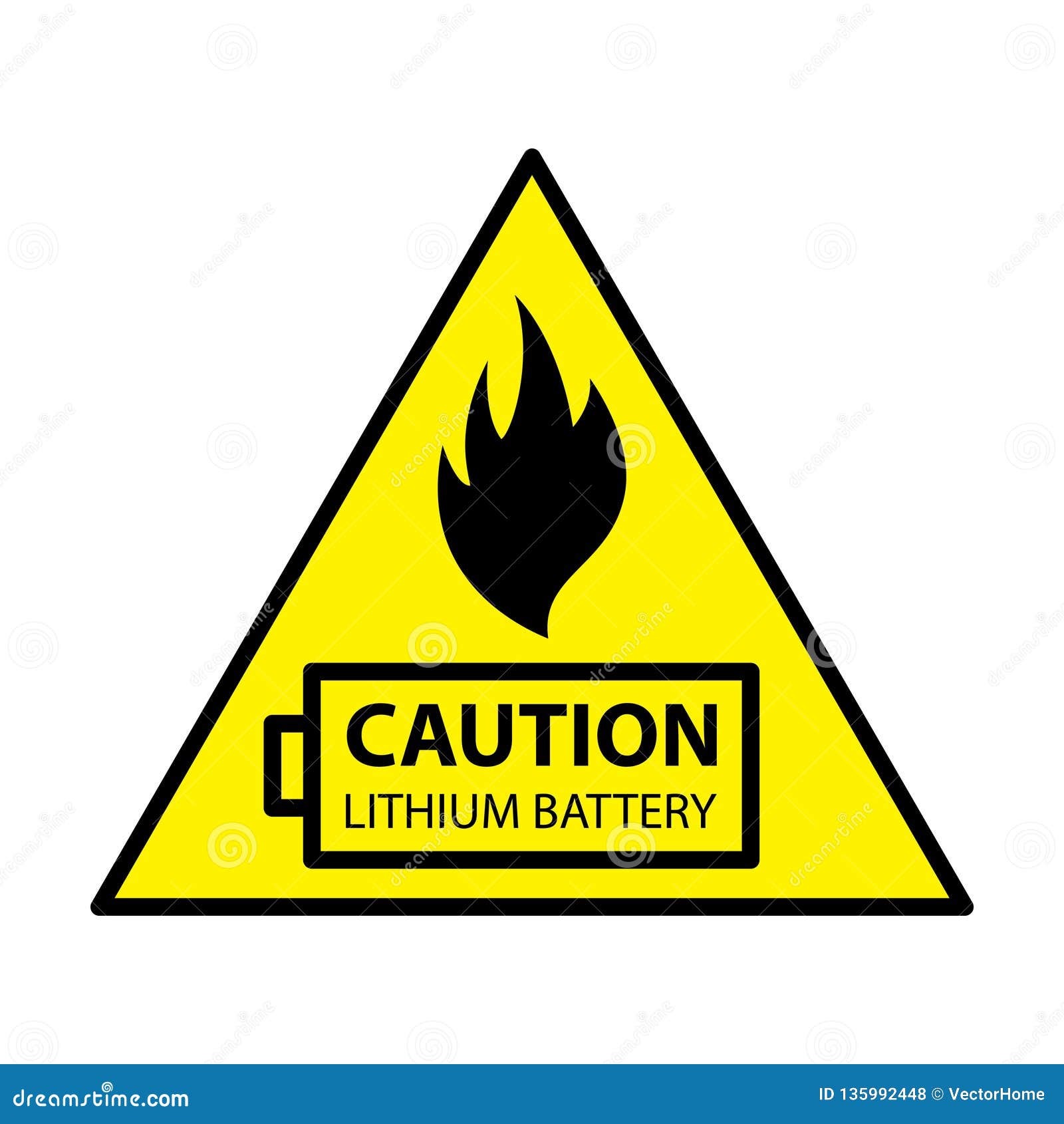 Lithium Battery Warning Sign Lithium Battery Warning Sign