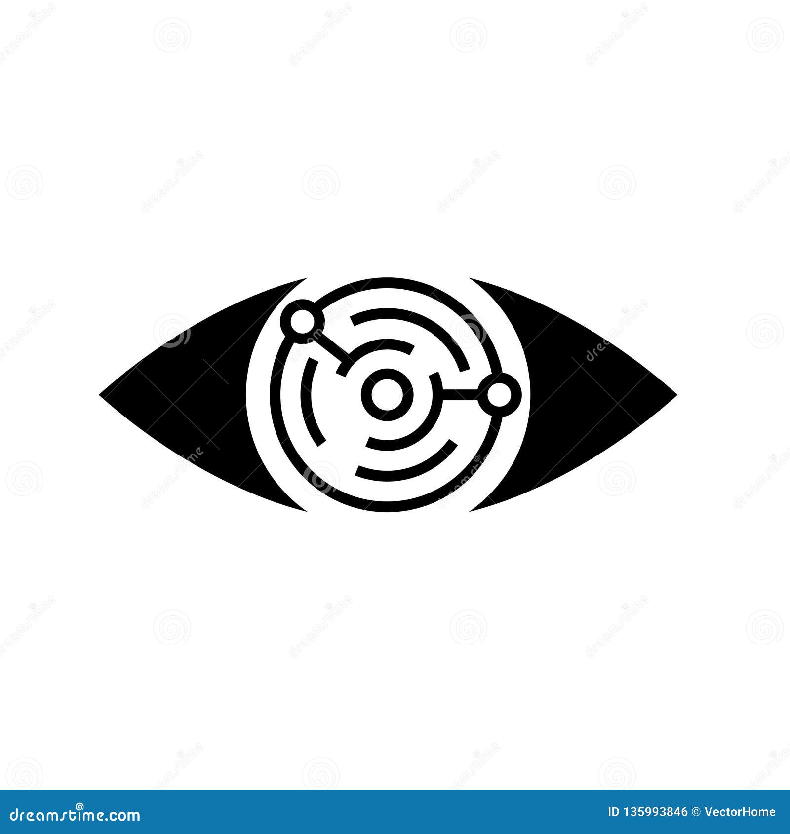 Electronic Cyber Eye Icon, Artificial Intelligence Icon, Vector ...