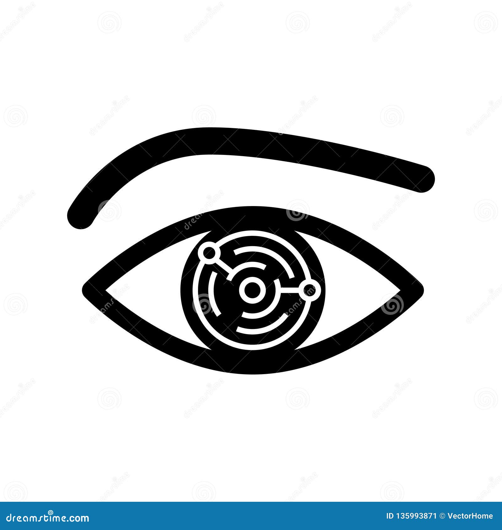 Electronic Cyber Eye Icon, Artificial Intelligence Icon, Vector ...
