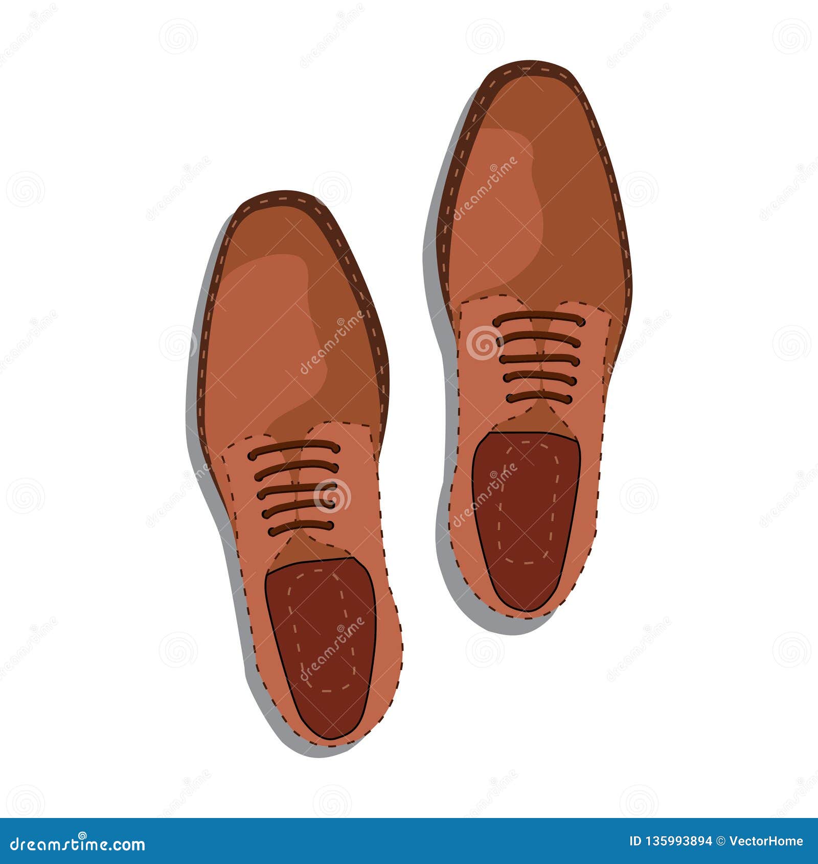 Man Shoes Top View., Vector Illustration Stock Vector - Illustration of ...