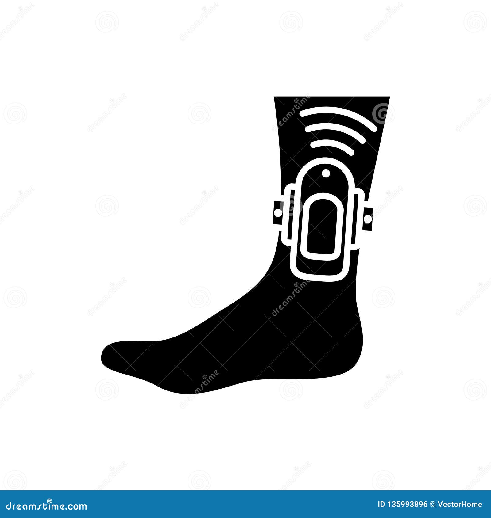 Ankle Monitor Icon, Vector Illustration Stock Vector - Illustration of ...