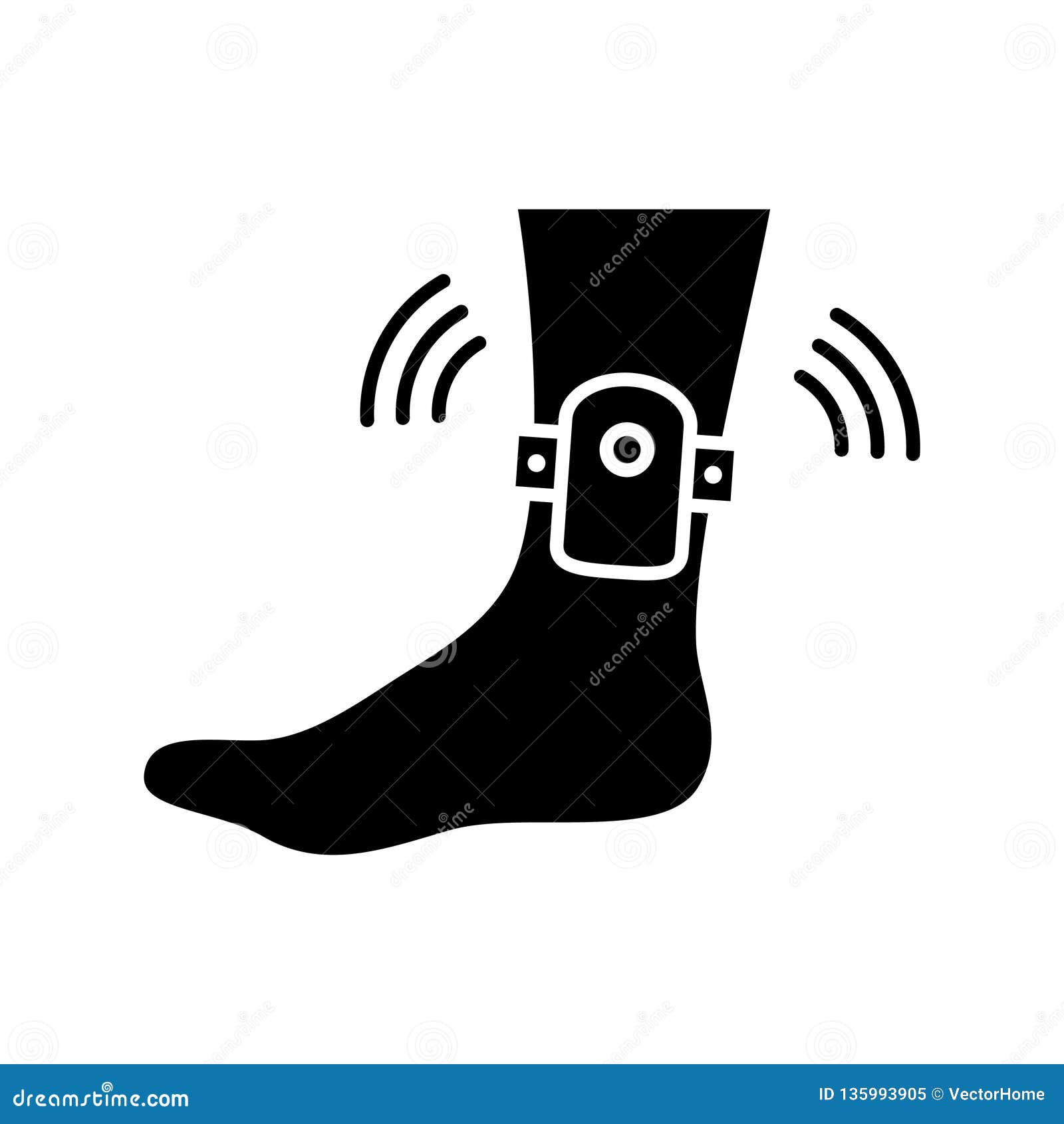 Ankle Monitor Icon, Vector Illustration Stock Vector - Illustration of ...