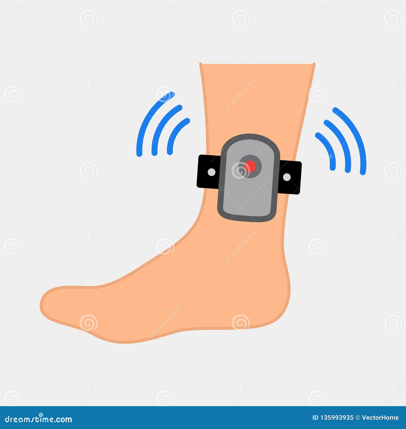 Ankle Monitor Icon, Vector Illustration Stock Vector - Illustration of ...