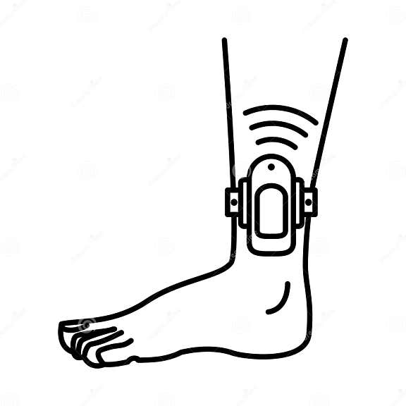 Ankle Monitor Icon, Vector Illustration Stock Vector - Illustration of ...