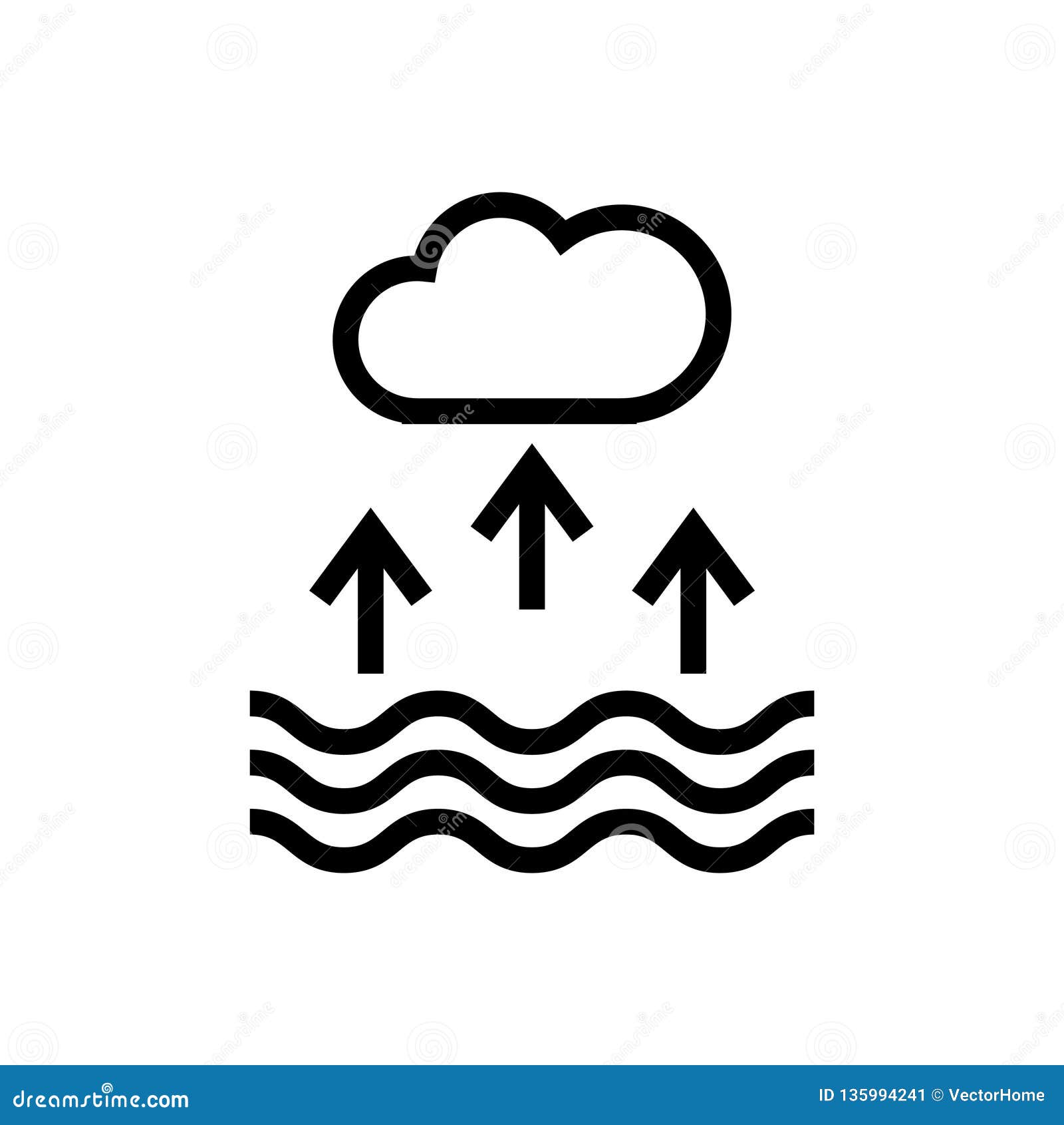 Evaporation Icon, Vector Illustration Stock Vector - Illustration of ...