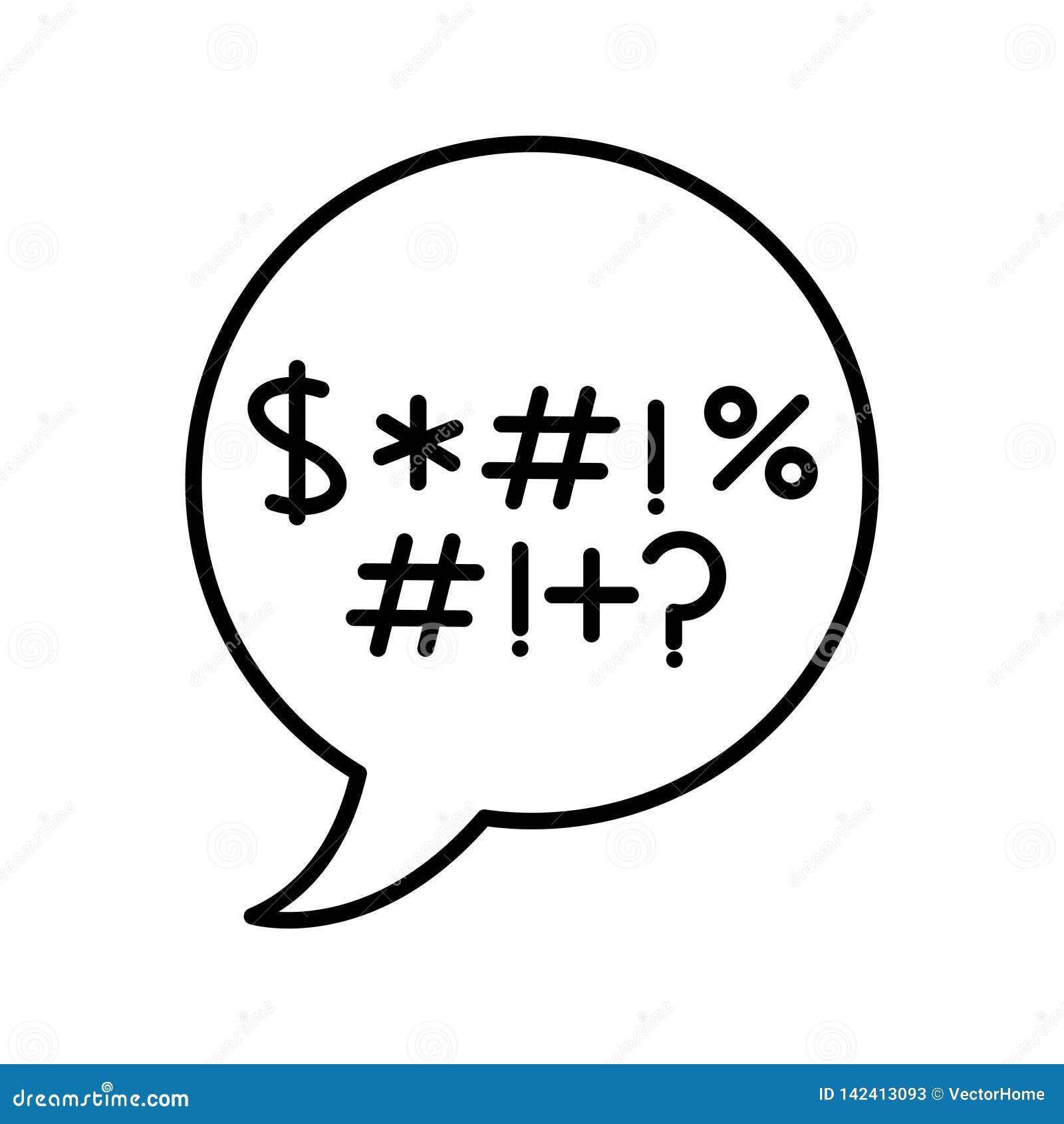 Curse Icon, Complain Icon. on a White Background. Stock Vector ...