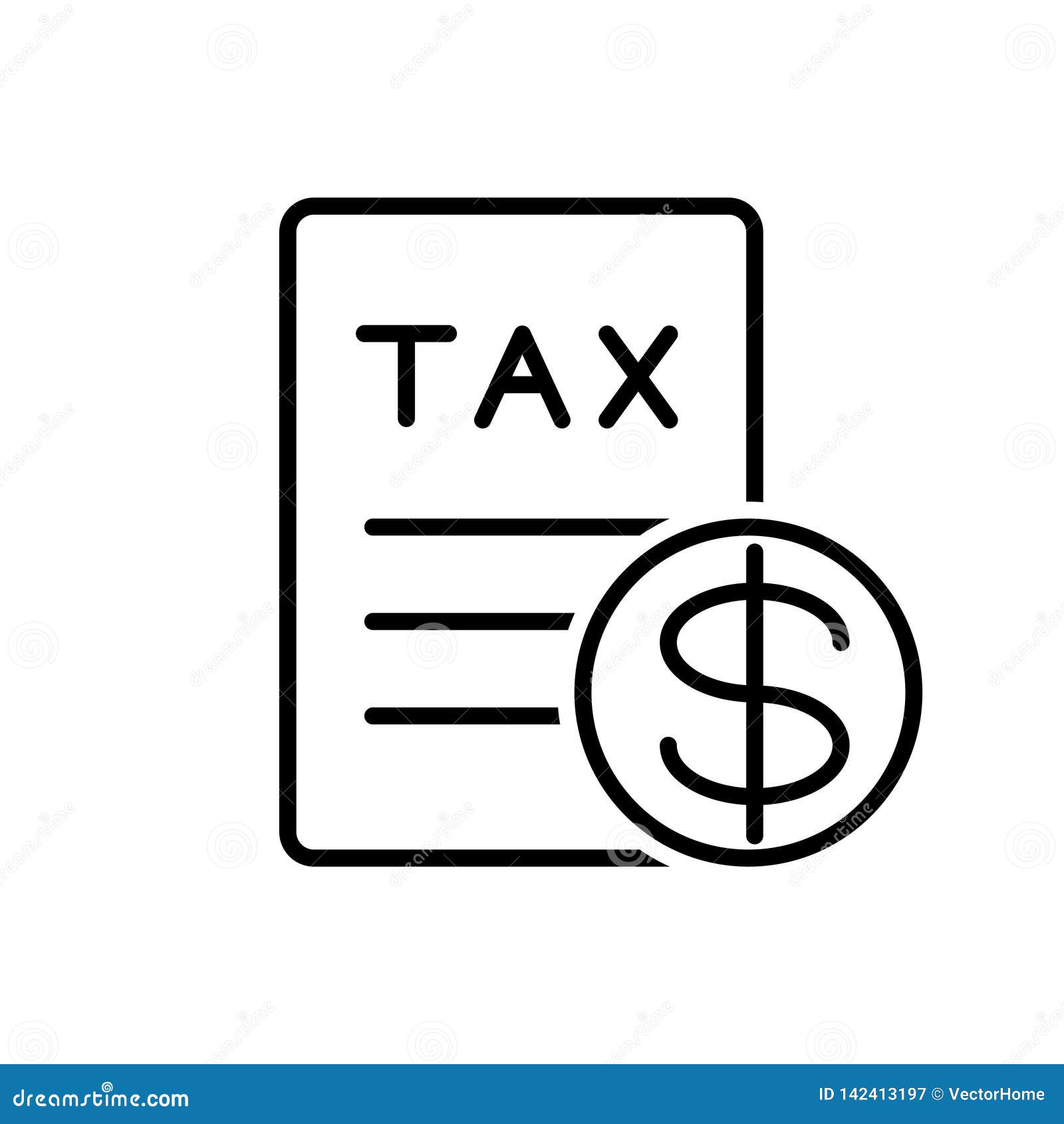 Tax Icon, on a White Background. Stock Vector - Illustration of credit ...