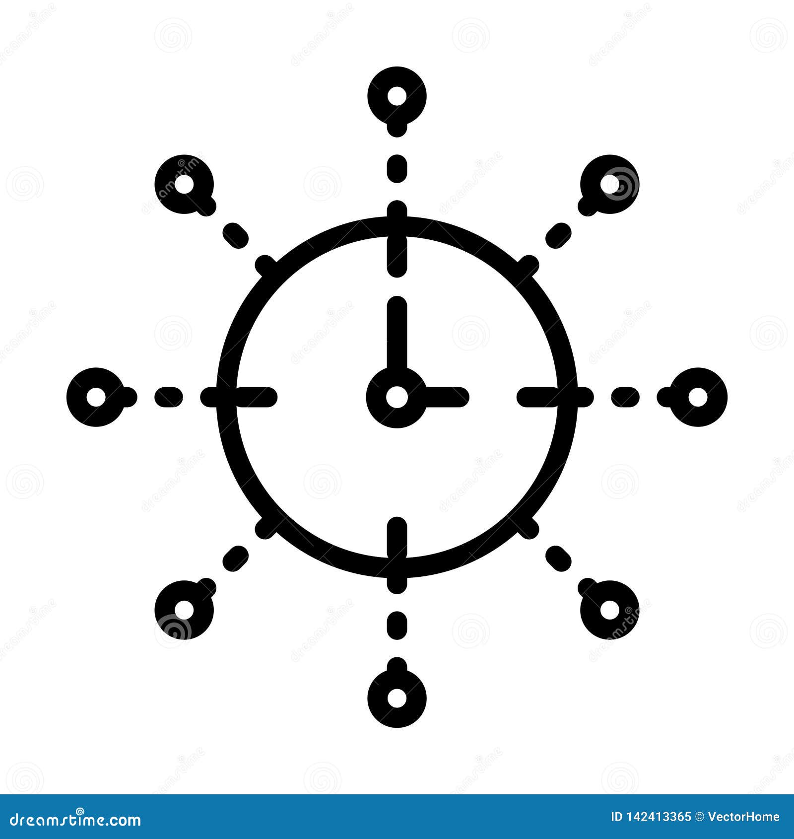 Time Management Icon on a White Background. Stock Vector - Illustration ...