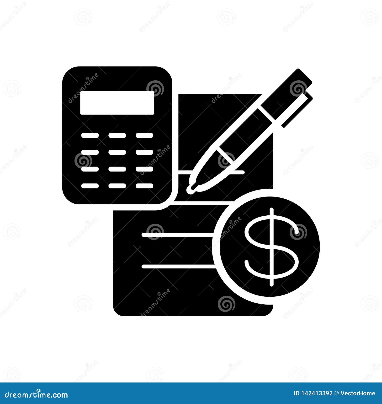 Financial Calculation Icon on a White Background. Stock Vector ...