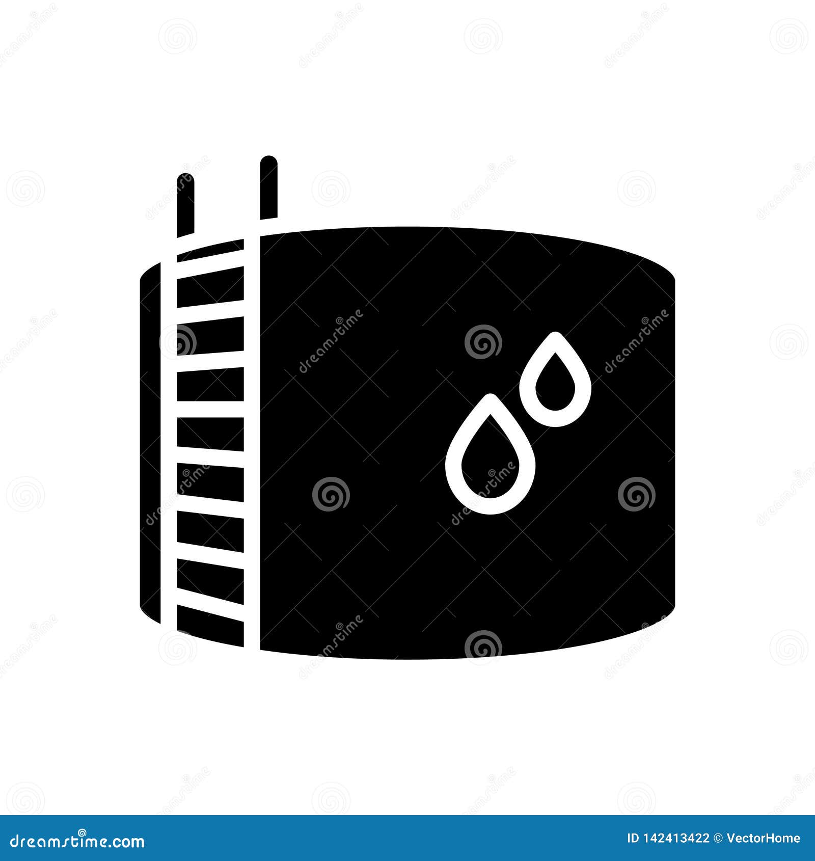 Water Tank Icon on a White Background. Stock Vector - Illustration of ...